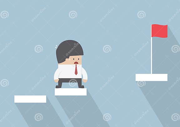 Businessman Facing with the Missing Step To Success Stock Vector ...