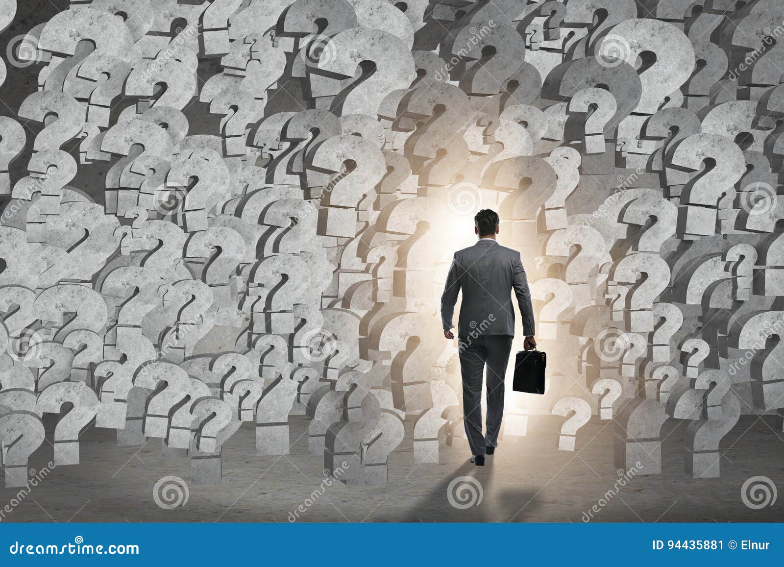 The Businessman Facing Questions in Business Stock Image - Image of ...