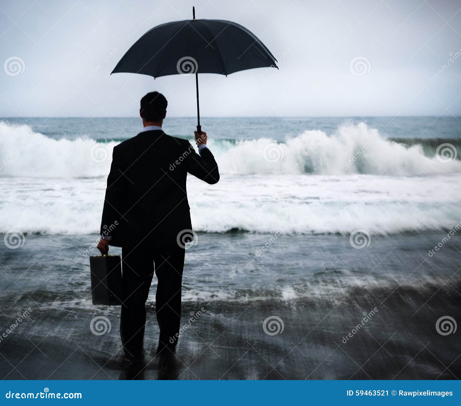 Businessman Facing Storm Encounter Crisis Concept Stock Image - Image ...