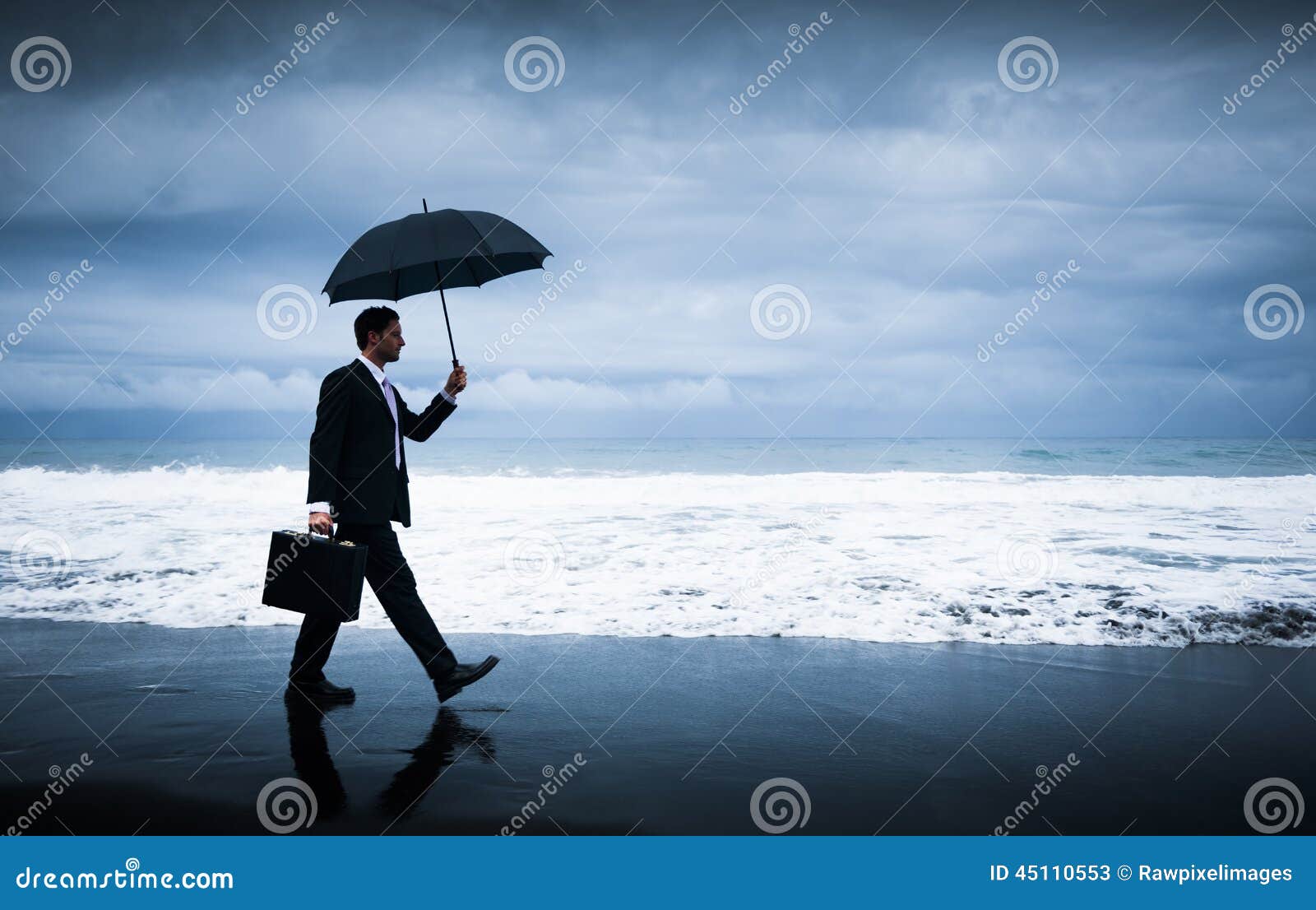 Businessman facing storm stock image. Image of environment - 45110553
