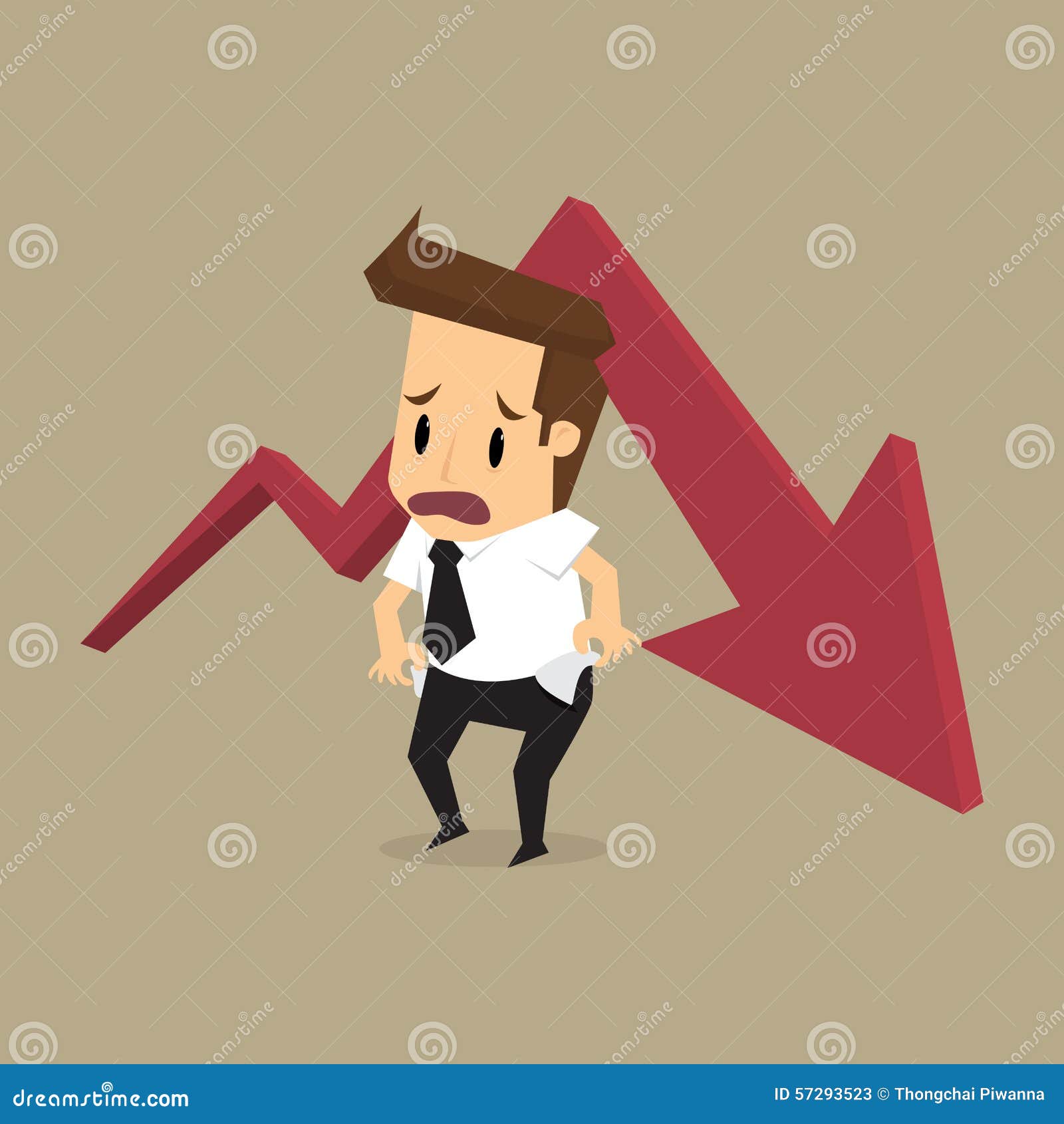 Businessman Fail with Graph Stock Vector - Illustration of info ...