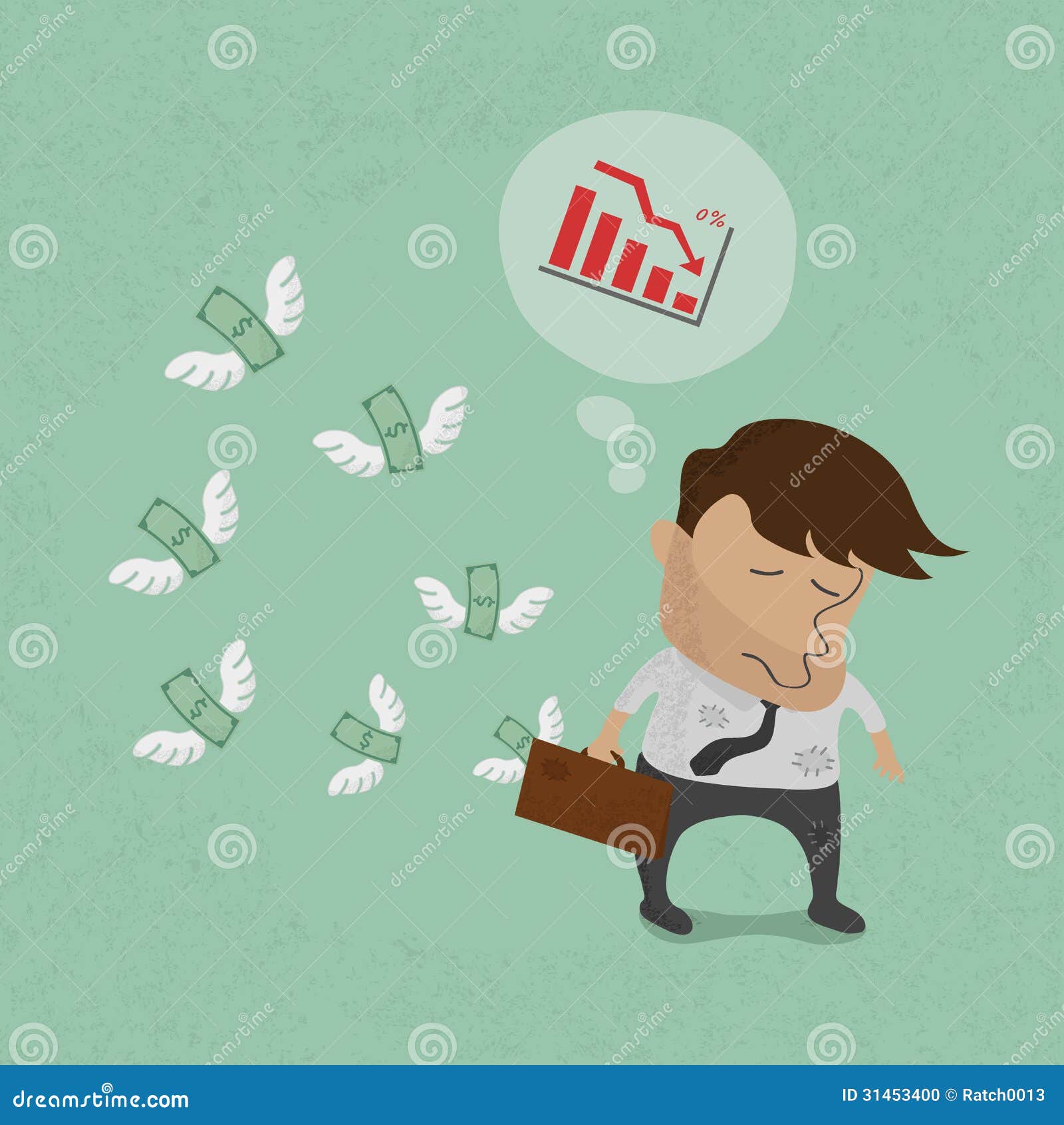 Businessman Fail and Money Flying Stock Vector - Illustration of ...