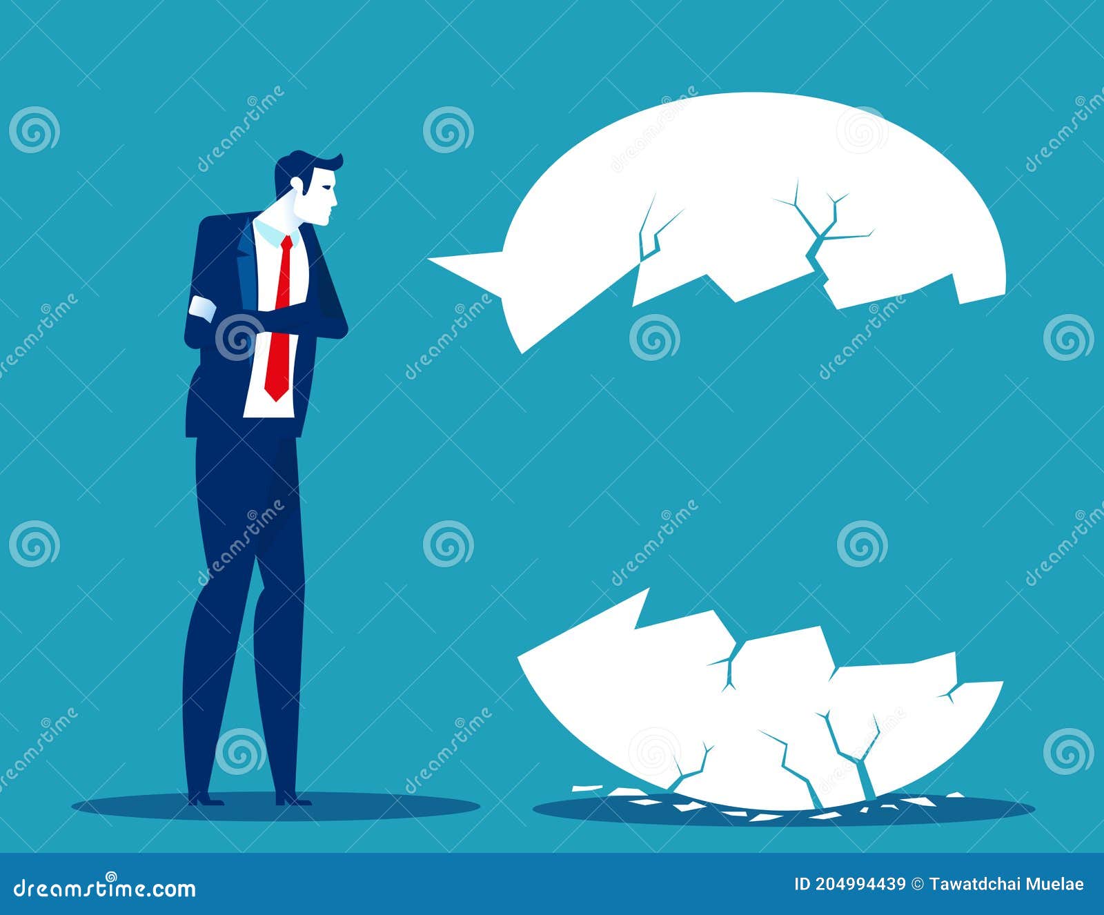 Businessman Failed Communication. Broken Speech Chart Message Stock ...
