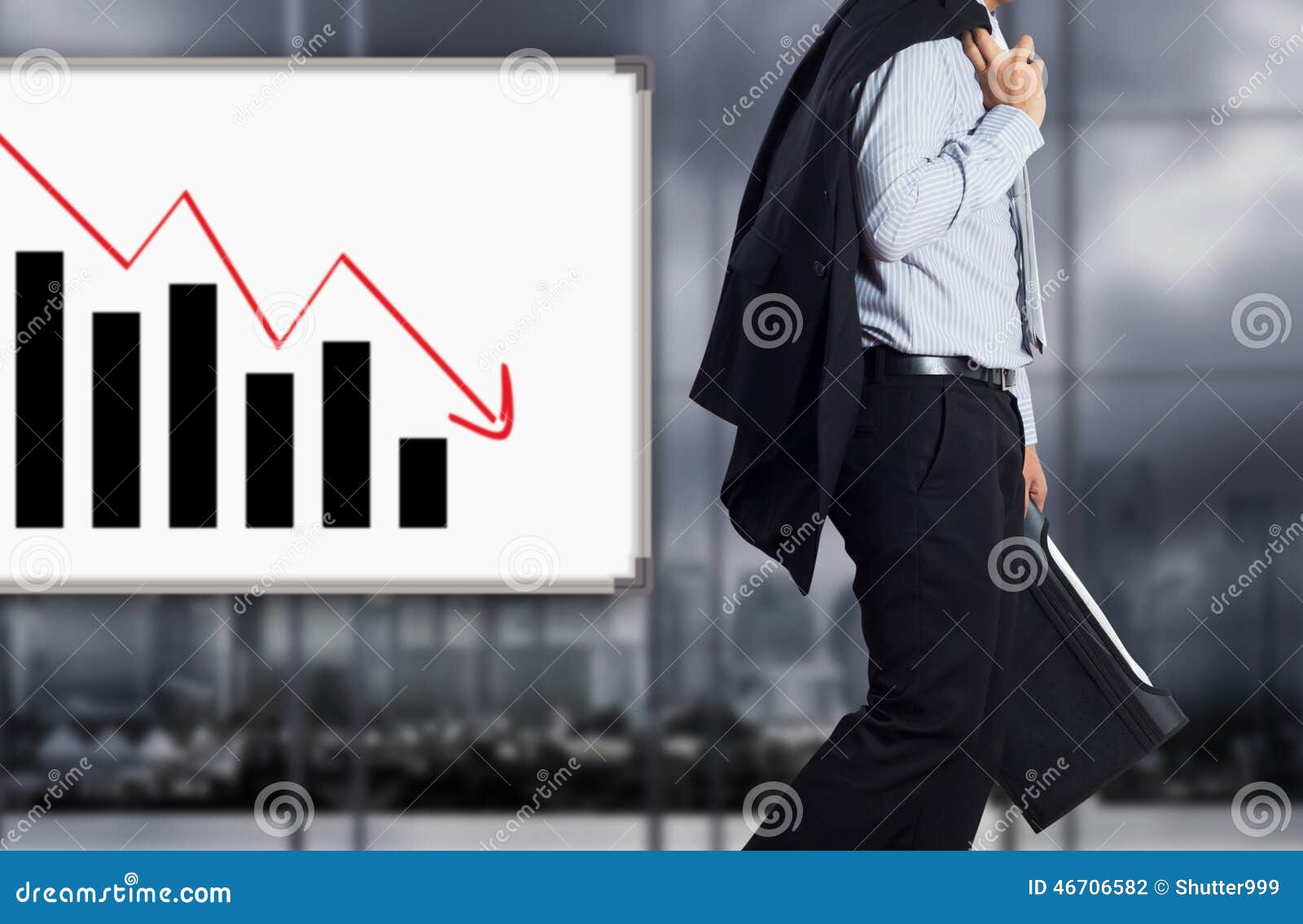 Businessman with Failure Chart Stock Photo - Image of losing, bankrupt ...