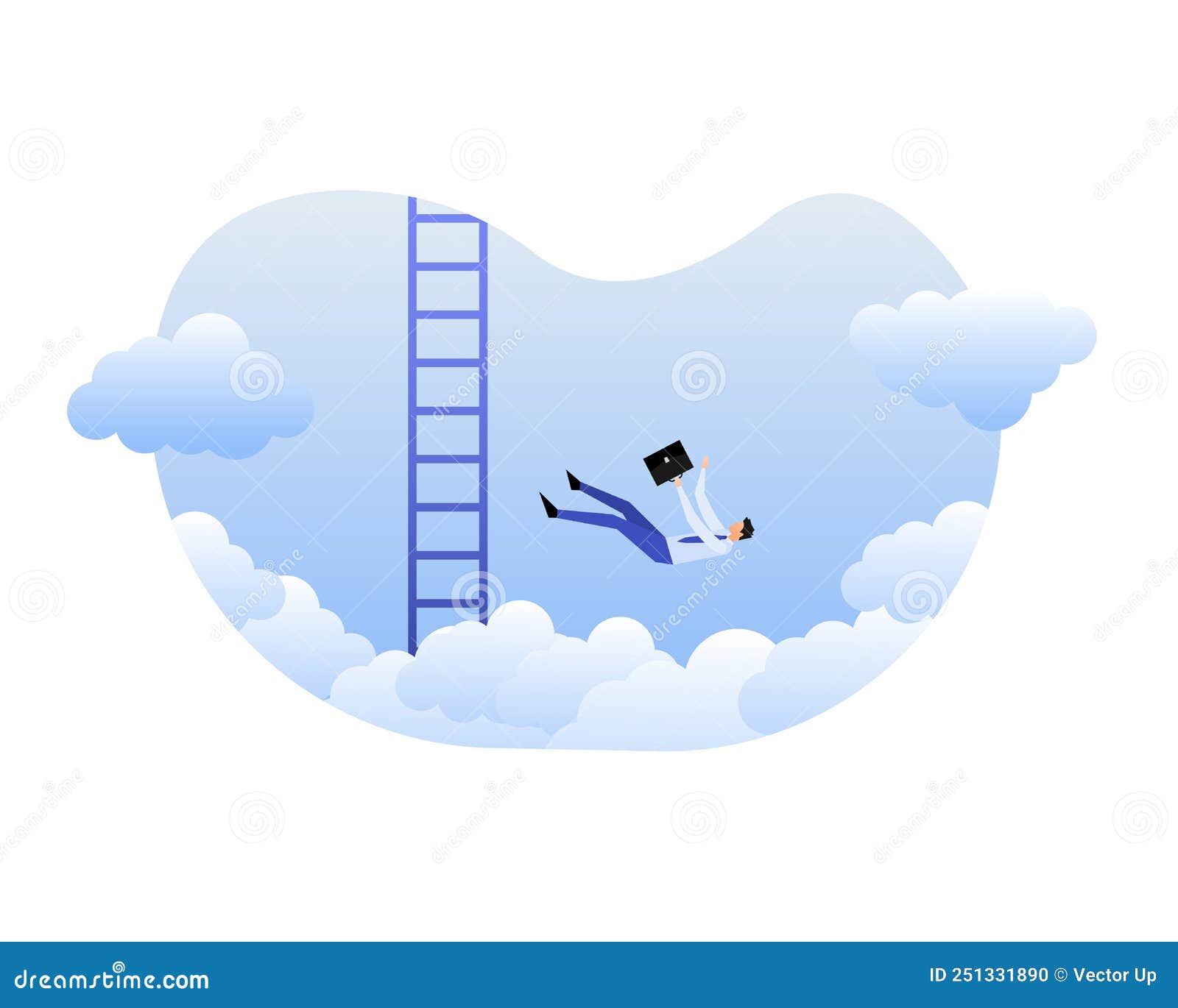 Businessman Fall into the Abyss. Falling Businessman. Career Growth ...