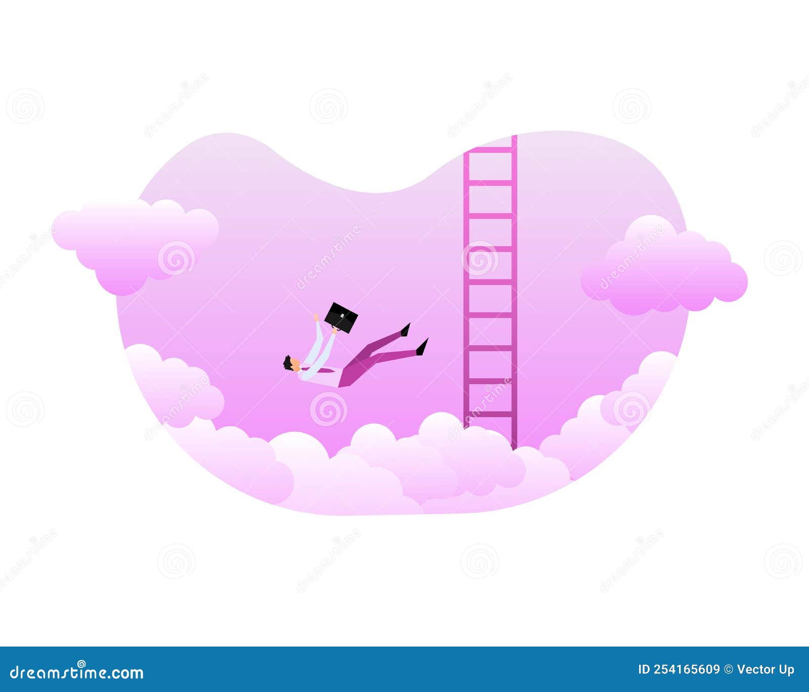 Businessman Fall into the Abyss. Falling Businessman. Career Growth ...