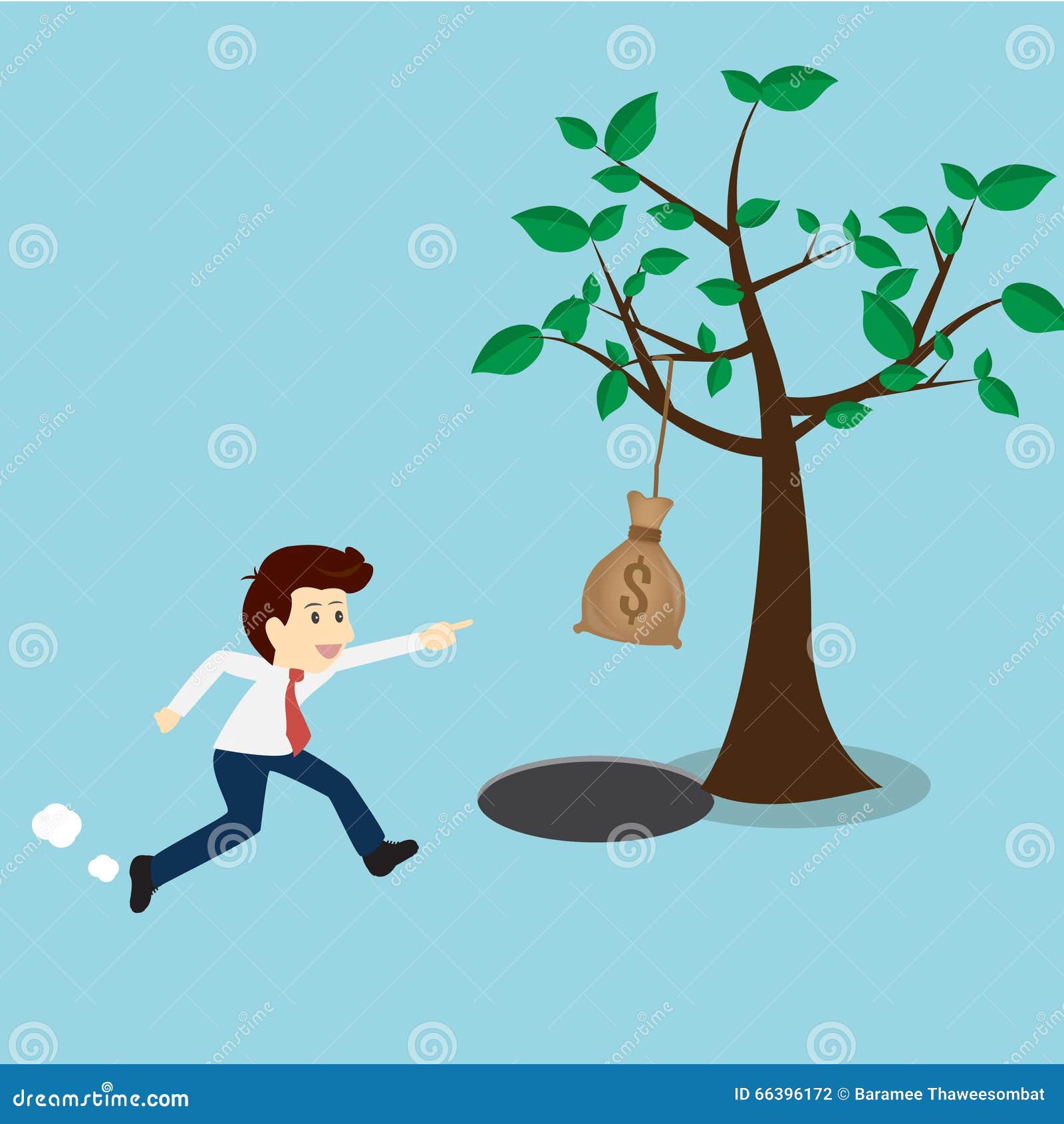 Businessman Fall into a Trap. Stock Illustration - Illustration of background, male: 66396172