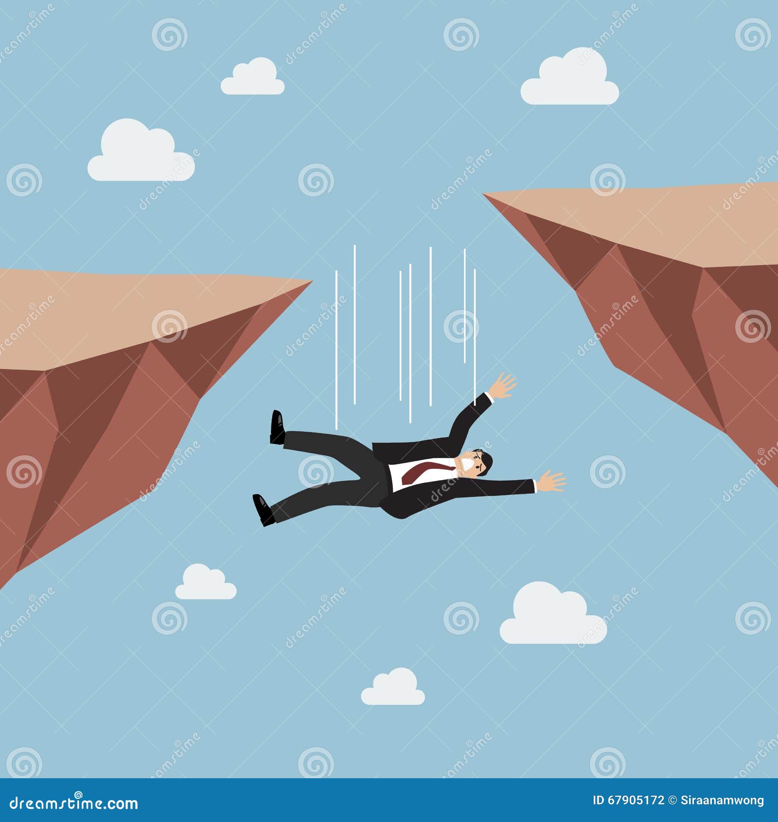 Businessman falling abyss stock vector. Illustration of employee - 67905172