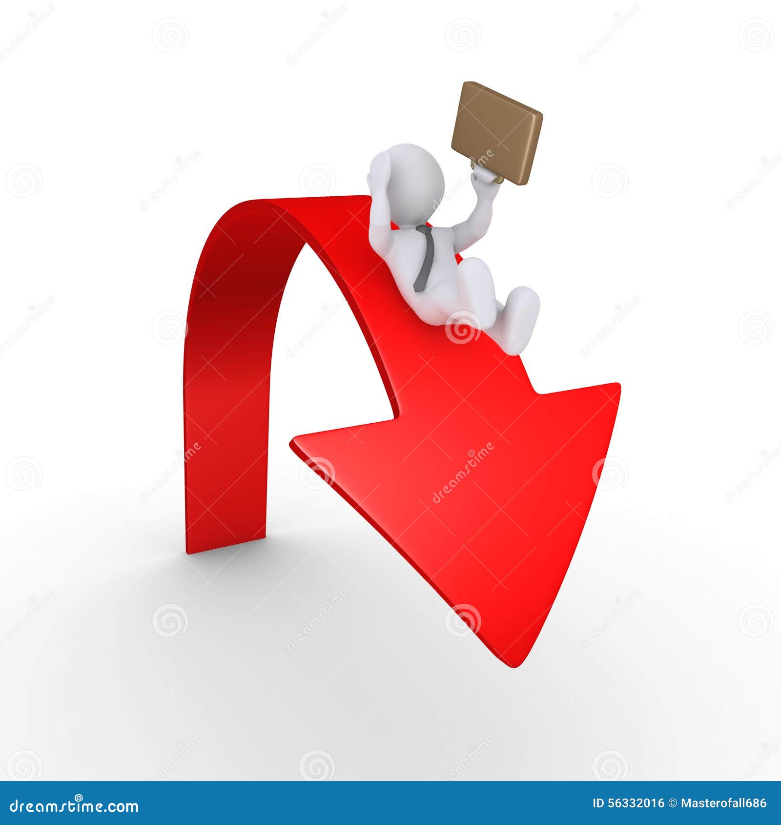 Businessman Falling from Arrow Stock Illustration - Illustration of ...