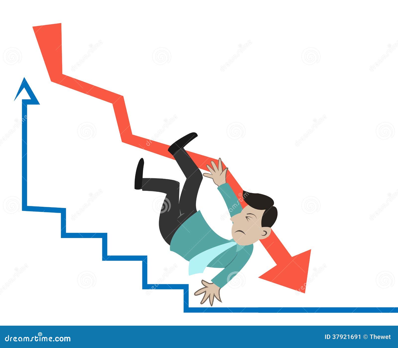 Businessman falling stock vector. Illustration of risk - 37921691