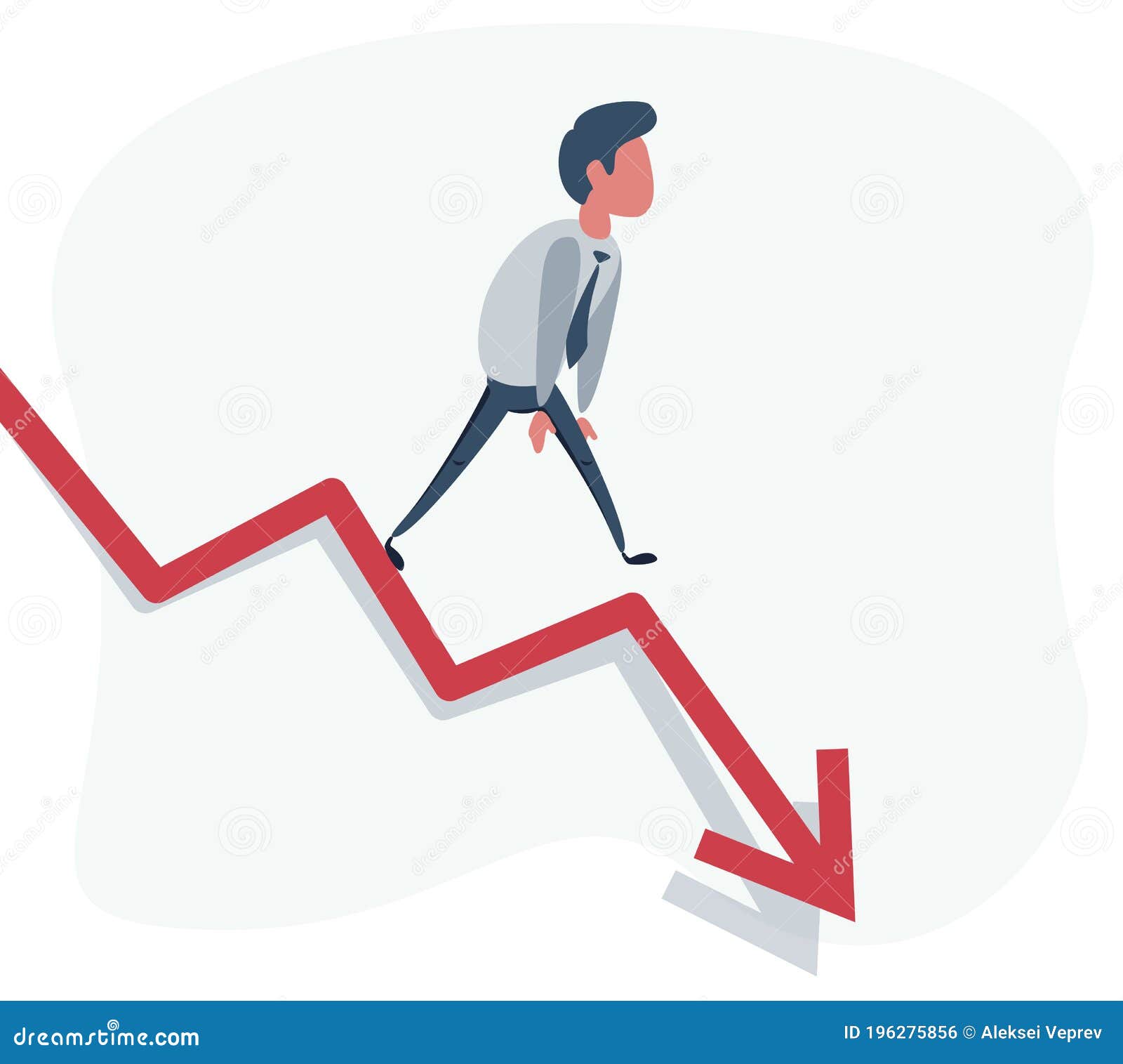 Businessman on Falling Down Chart Stock Vector - Illustration of icon ...