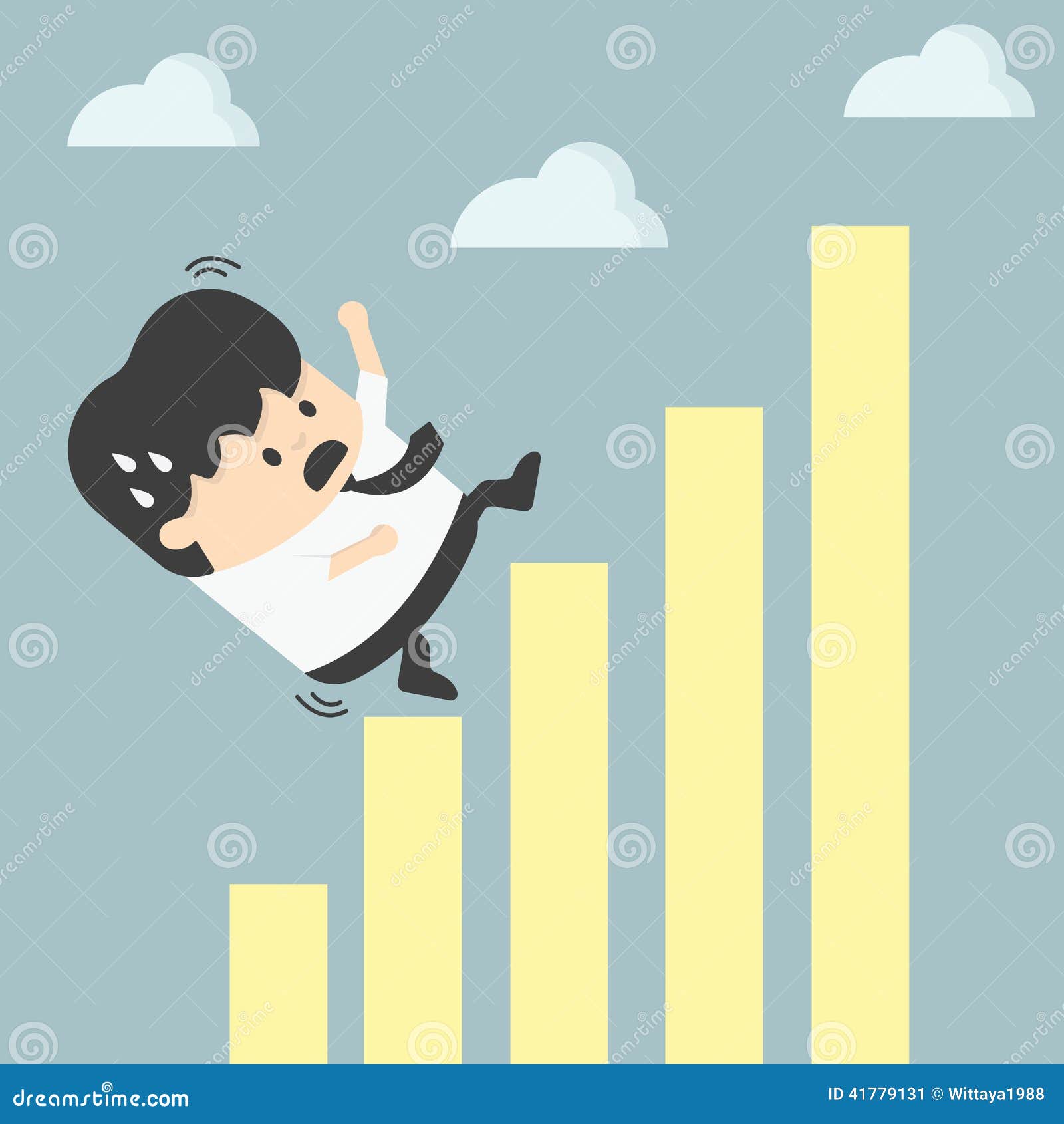 Businessman Falling Down Graphic Chart Stock Vector - Illustration of ...