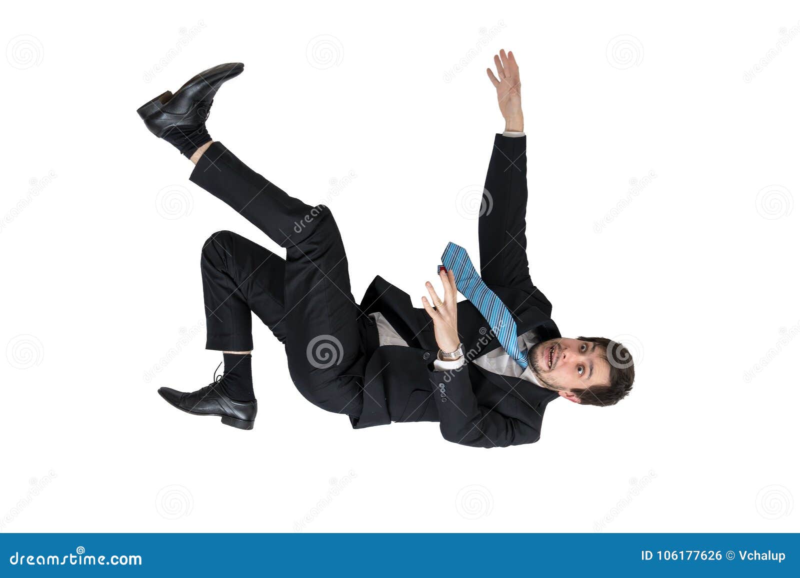 Businessman is Falling Down. Isolated on White Background Stock Photo ...
