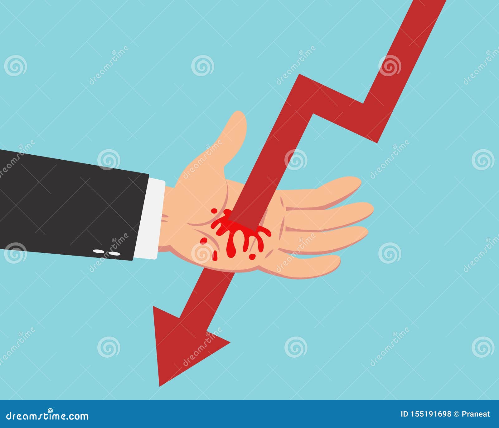 Businessman and Falling Graph Stock Vector - Illustration of depression ...