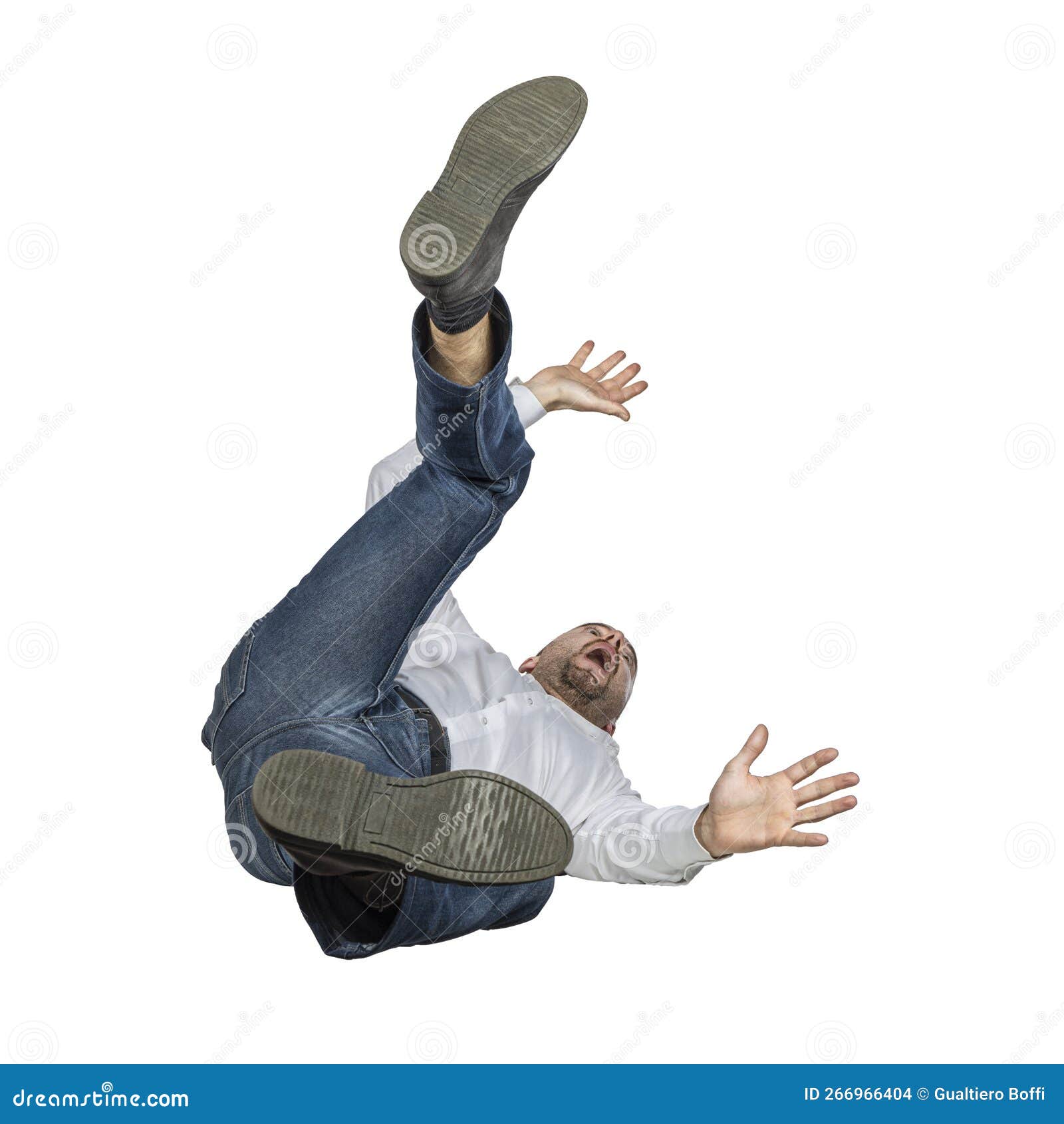 Businessman Falling Isolated on White Stock Photo - Image of fall ...