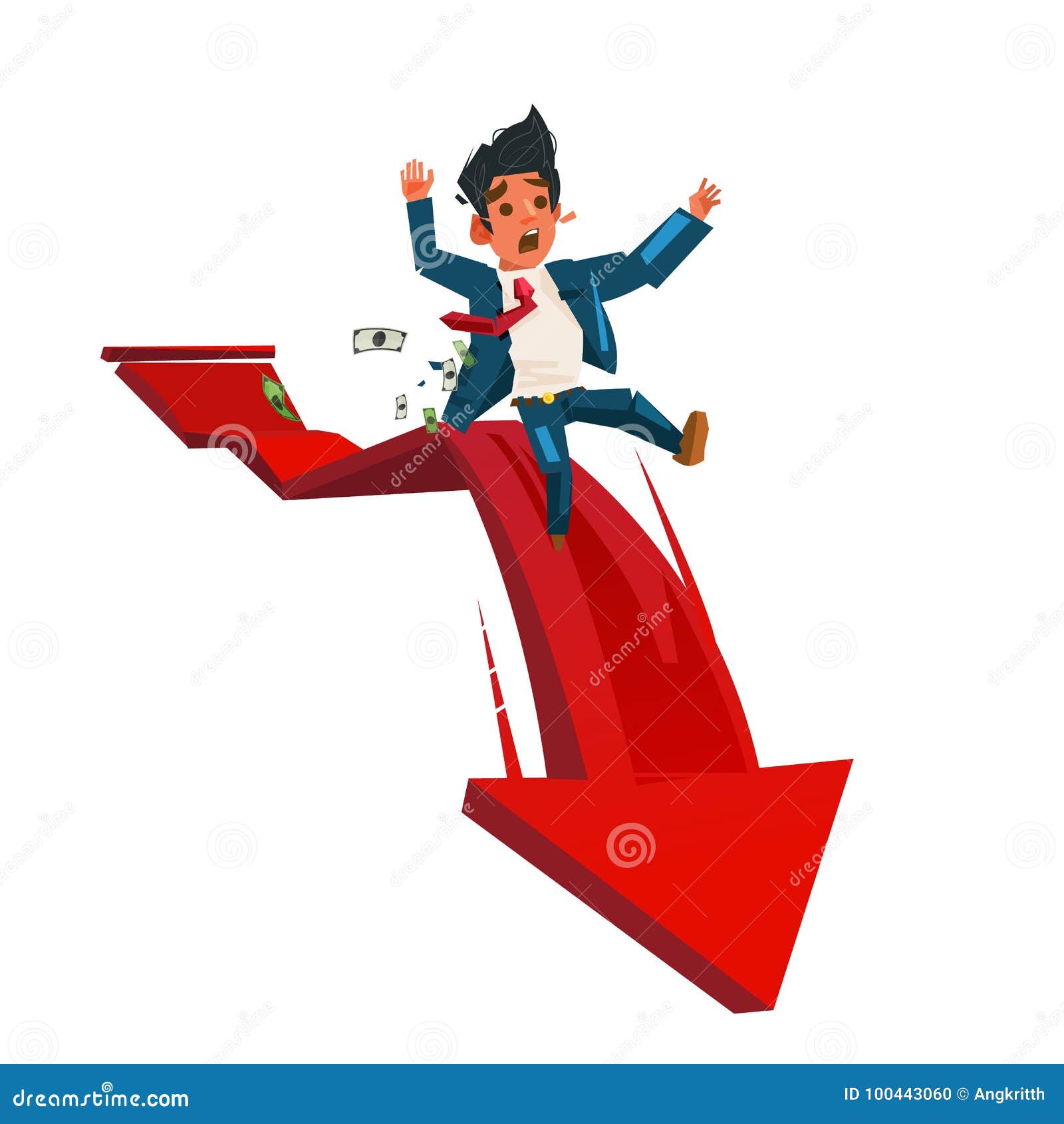 Red Down Graph Vector Illustration | CartoonDealer.com #176262646