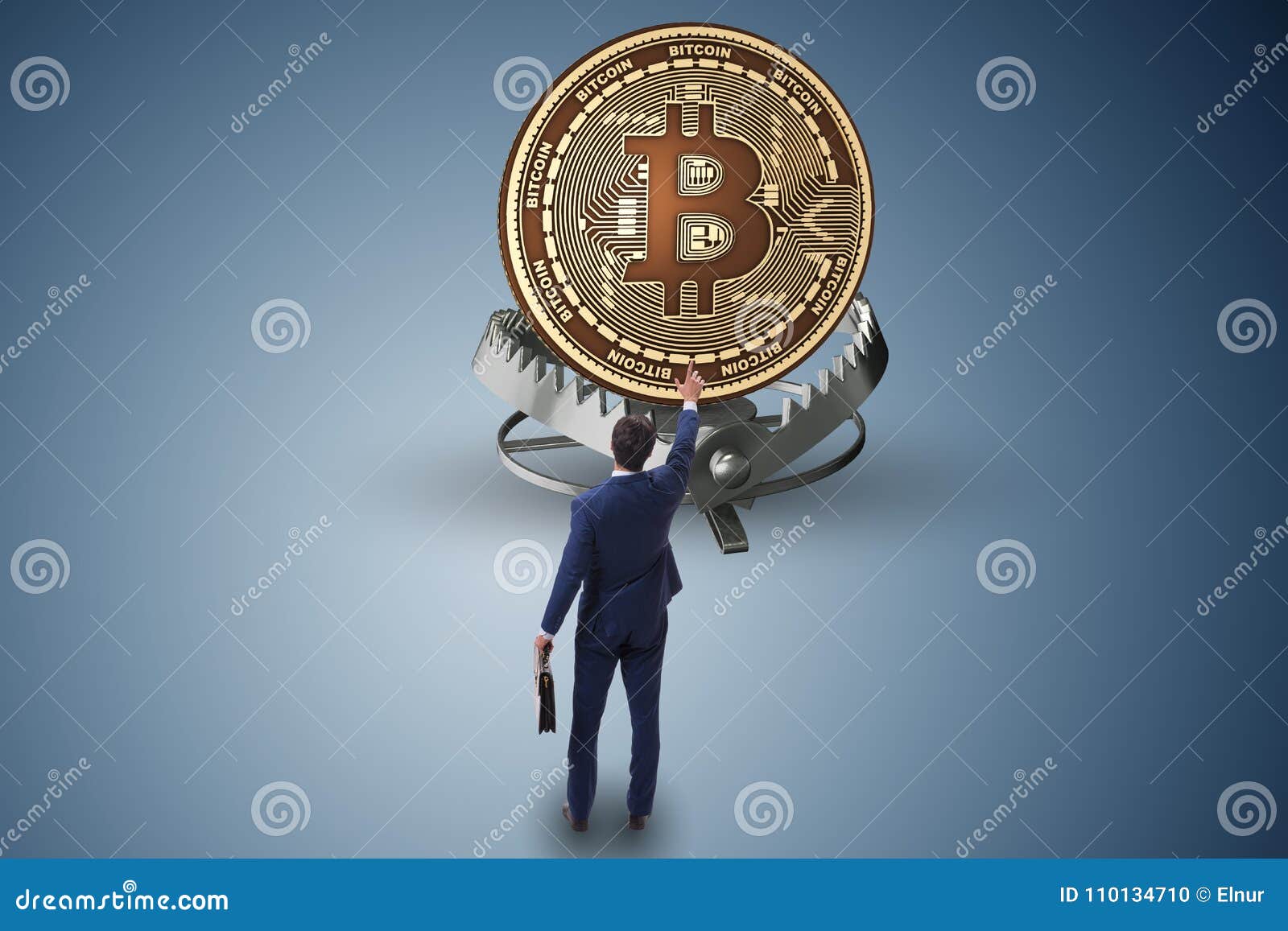 The Businessman Falling into the Trap of Bitcoin Cryptocurrency Stock ...