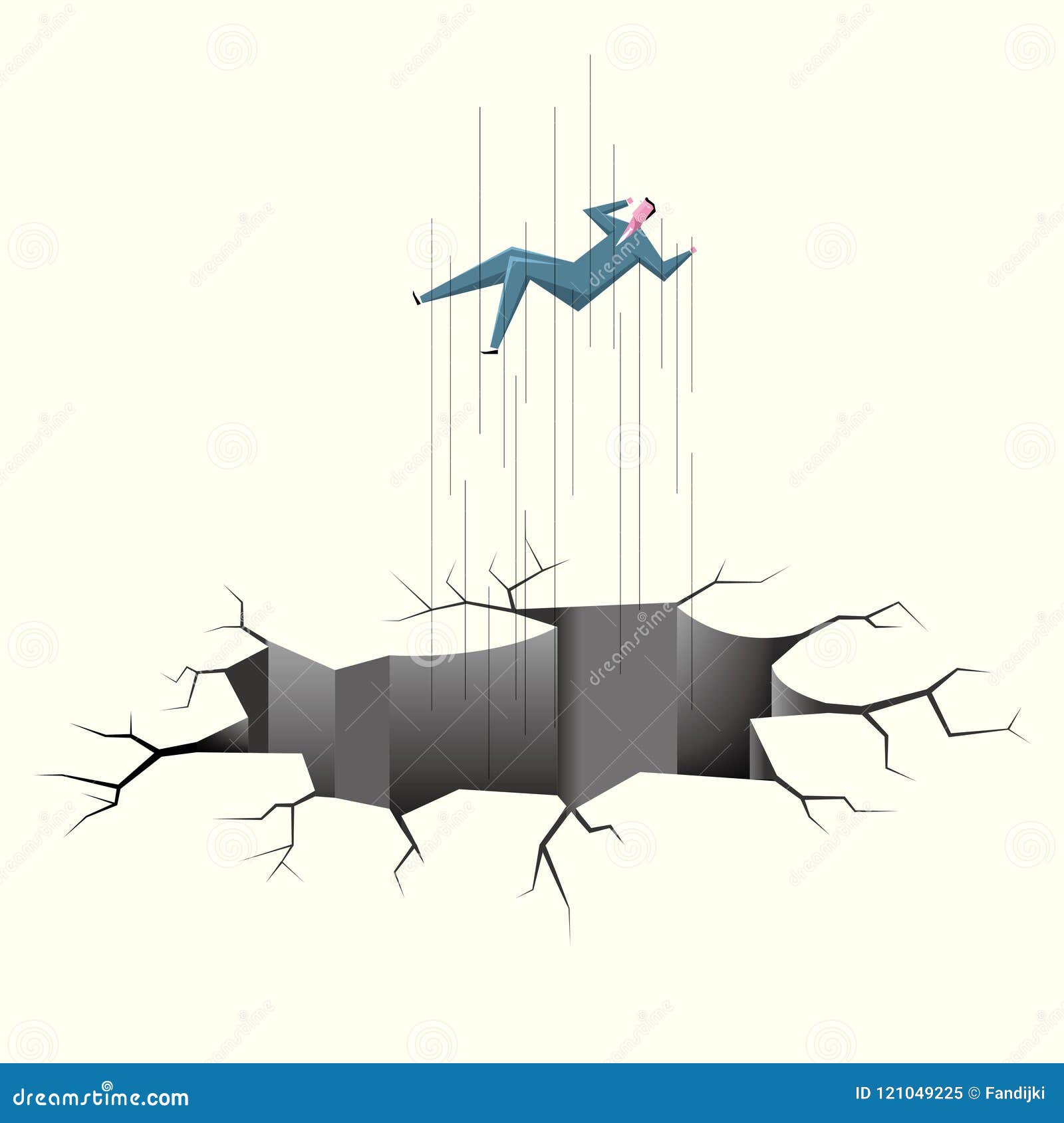 A Businessman is Falling into a Trap. Stock Vector - Illustration of crash, depression: 121049225