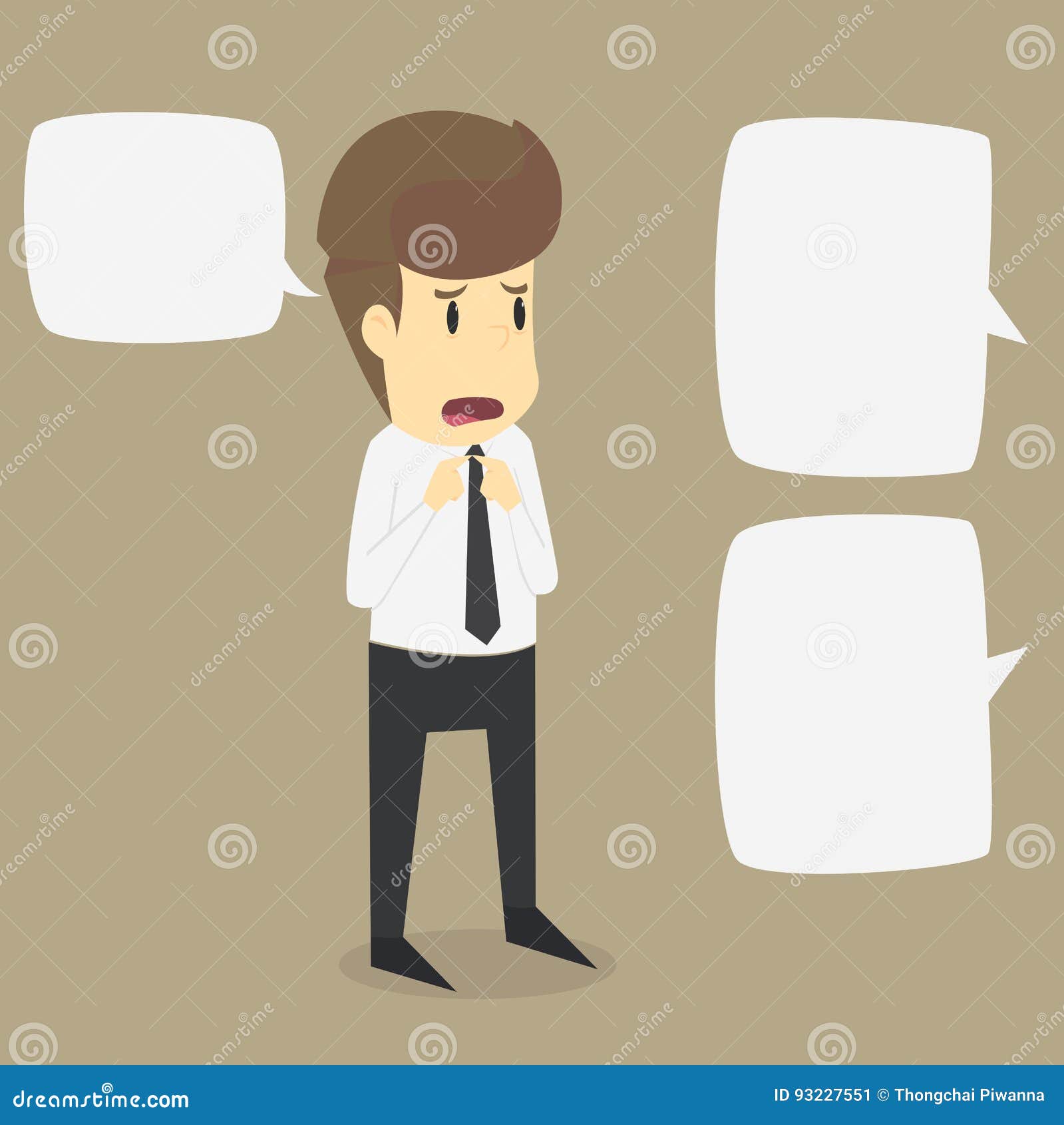 Businessman with Fear from Question Stock Vector - Illustration of ...