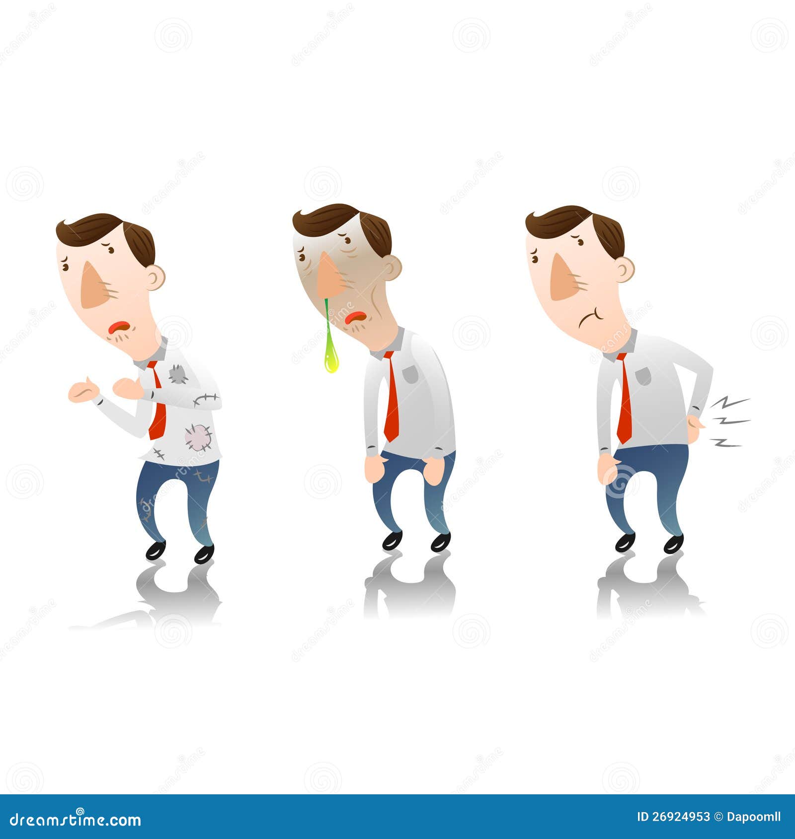 Businessman with feel bad stock vector. Illustration of corporate ...