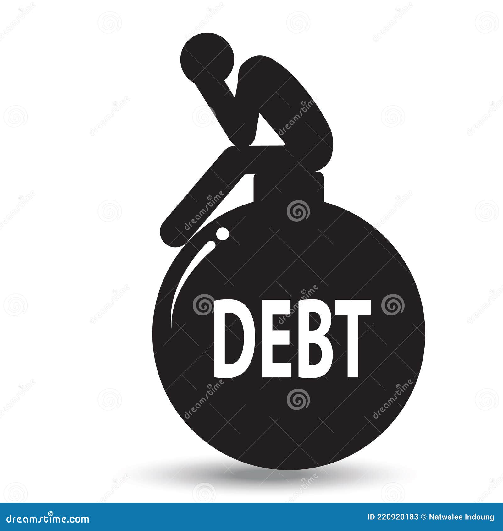 Businessman Feel Stress about His Debt Icon Stock Vector - Illustration ...