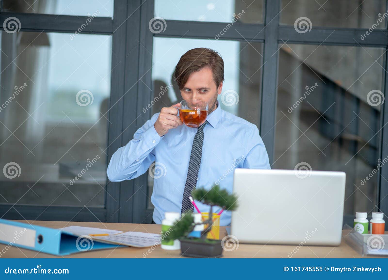Businessman Feeling Excited before Starting New Project Stock Image ...