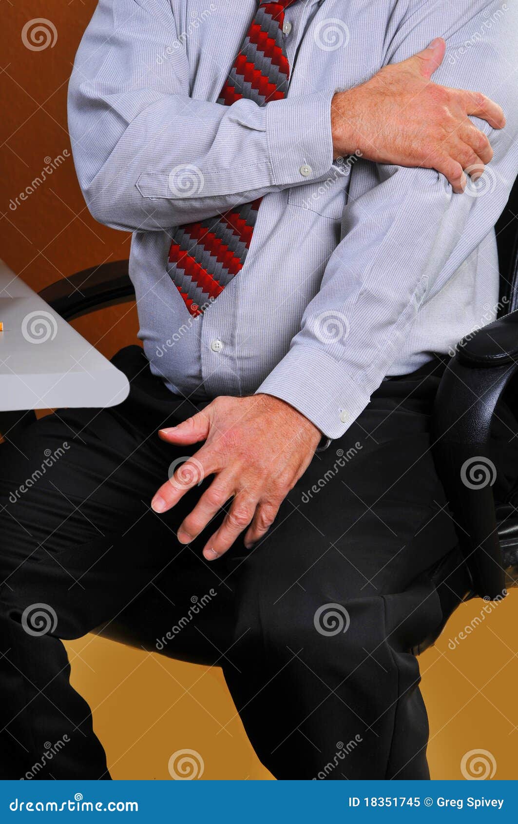 Businessman Feeling Pain in His Left Arm Stock Image - Image of leaning ...