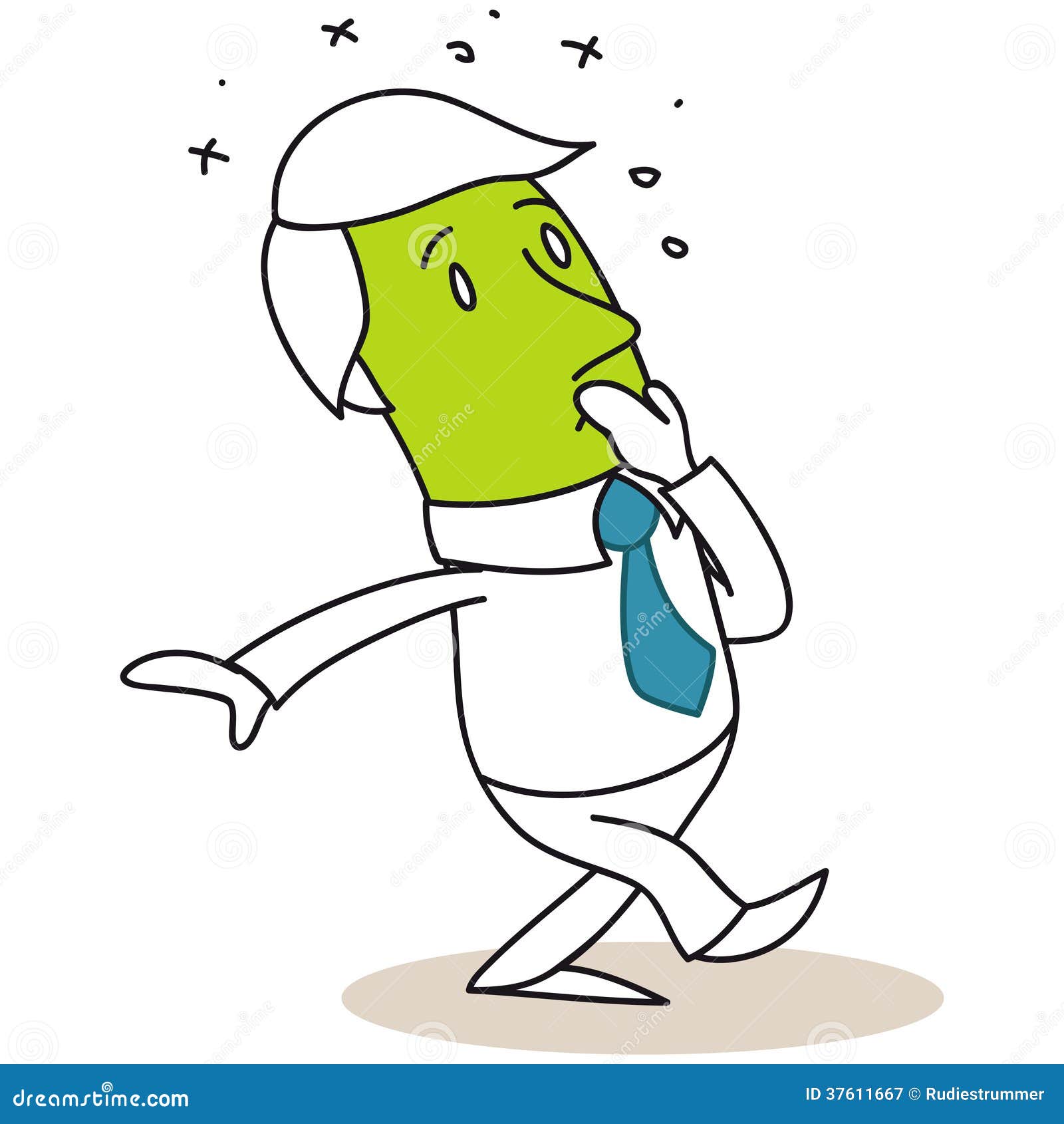 Businessman feeling sick stock vector. Illustration of vector - 37611667