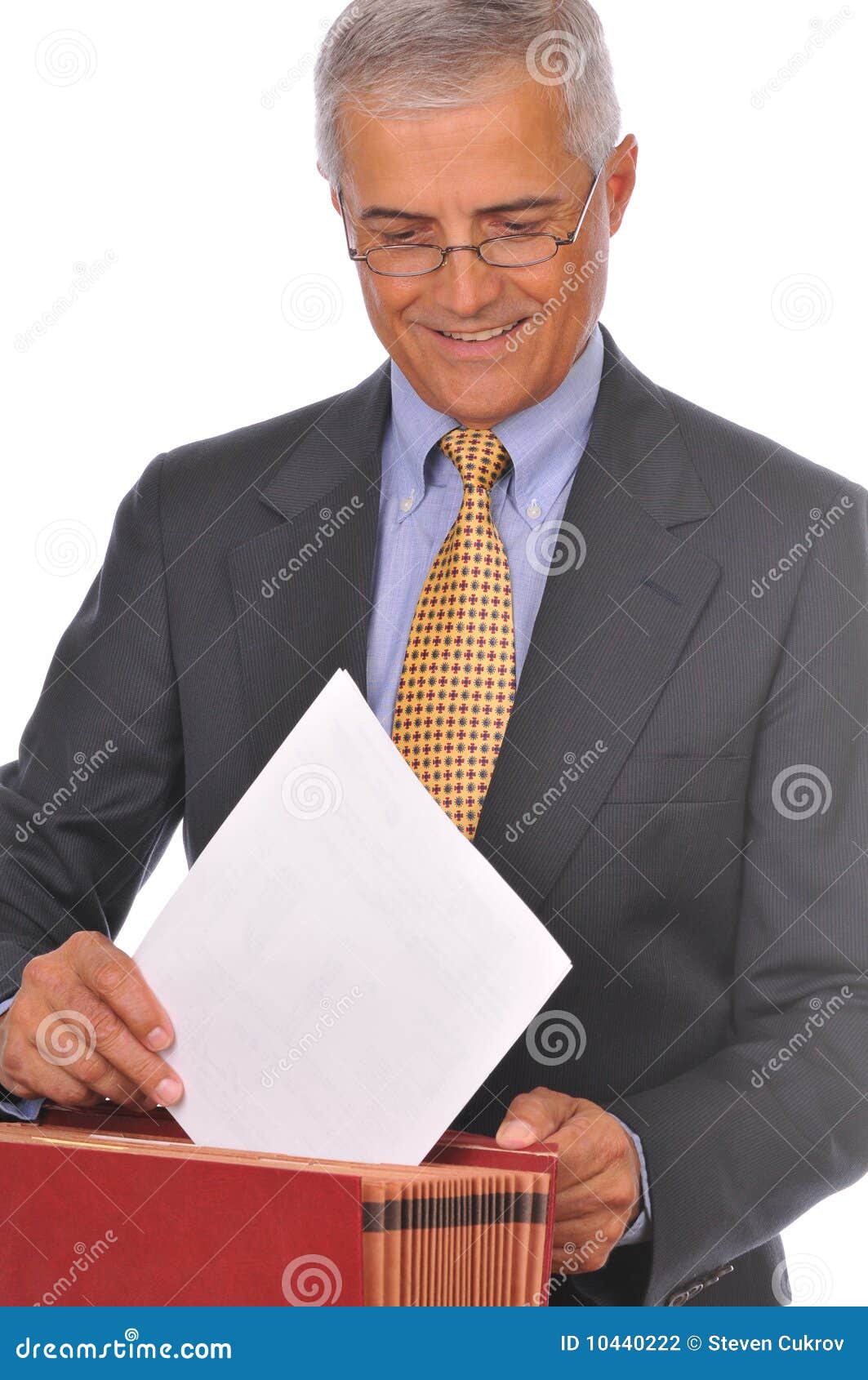 Businessman with File Box stock photo. Image of smile - 10440222