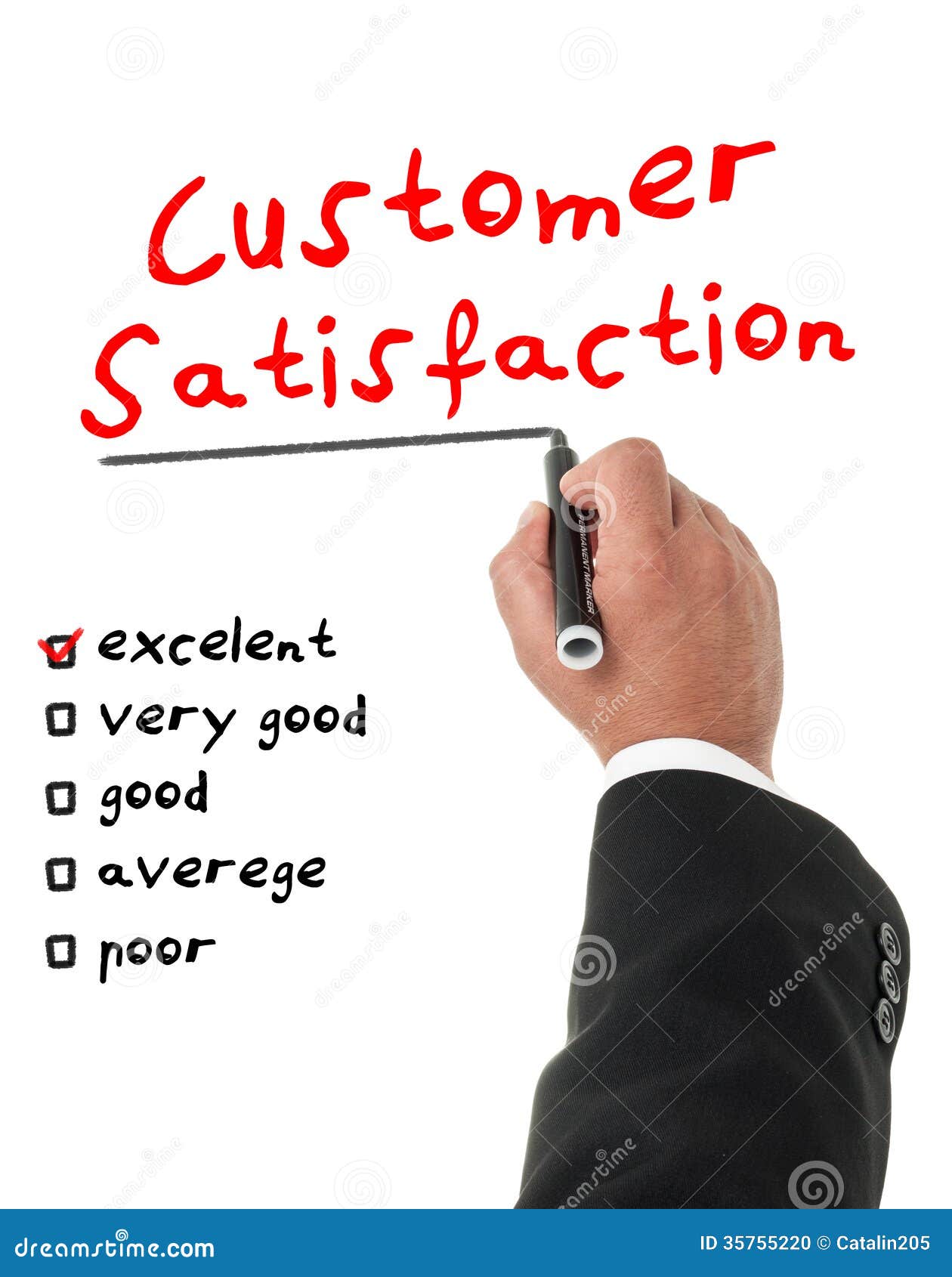 Businessman Filling a Customer Satisfaction Form Stock Photo - Image of ...