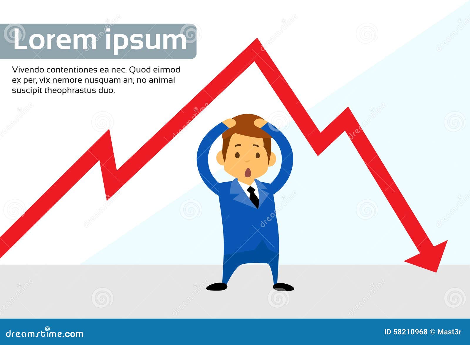 Businessman Financial Graph Red Arrow Negative Stock Vector ...