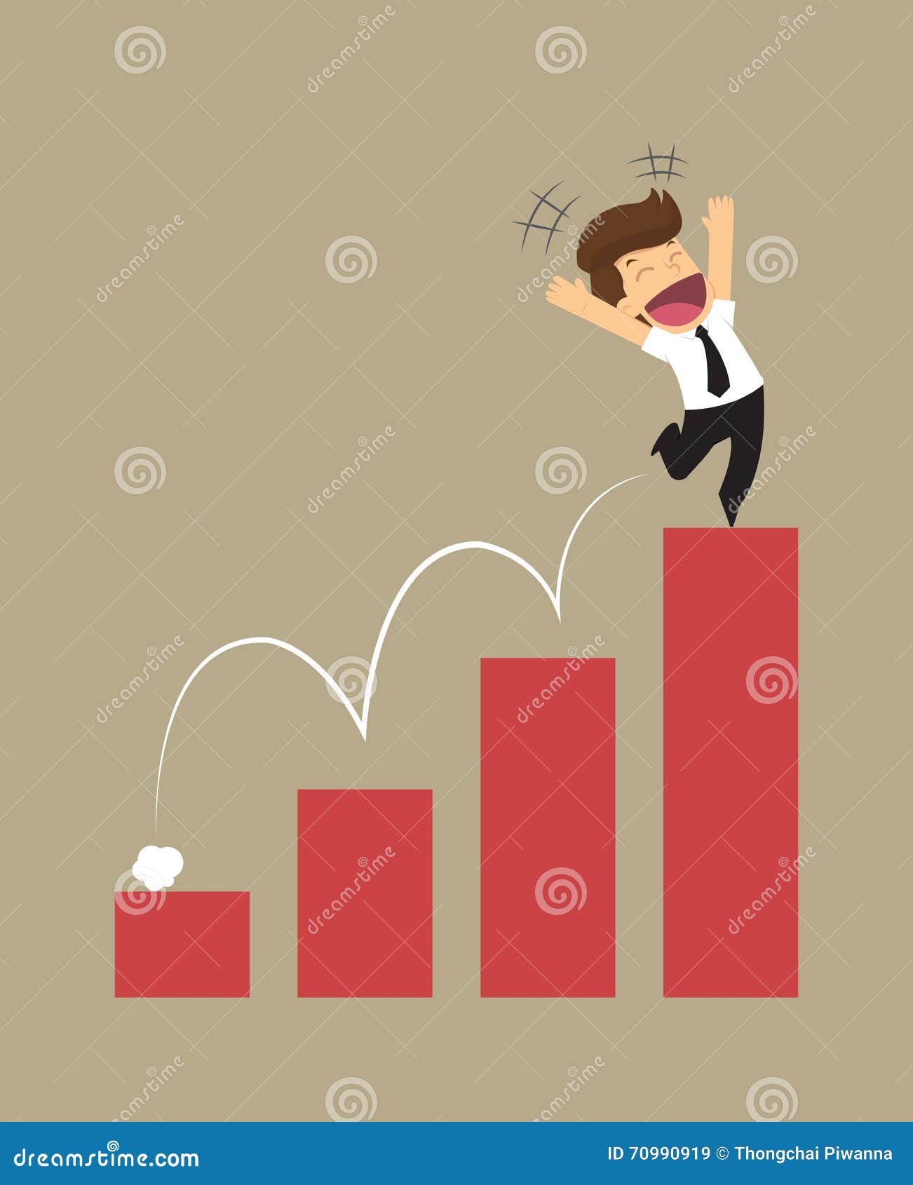 Businessman Financial Progress Stock Vector - Illustration of graph ...