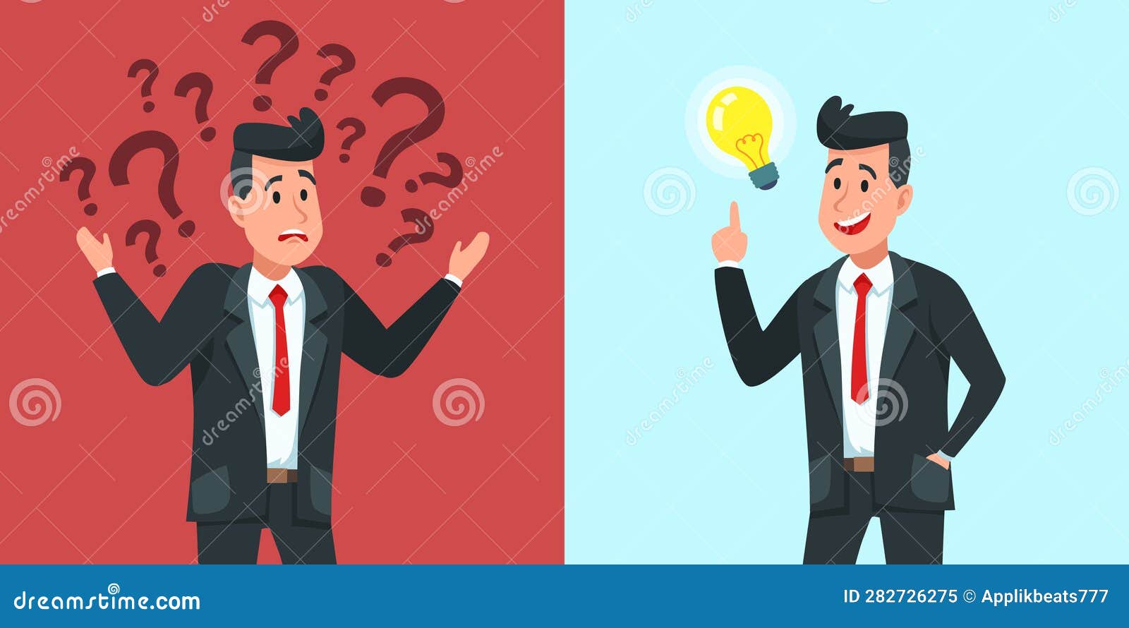 Businessman Find Idea. Confused Business Worker Wonders and Finds ... Businessman Find Idea. Confused Business Worker Wonders and Finds ...