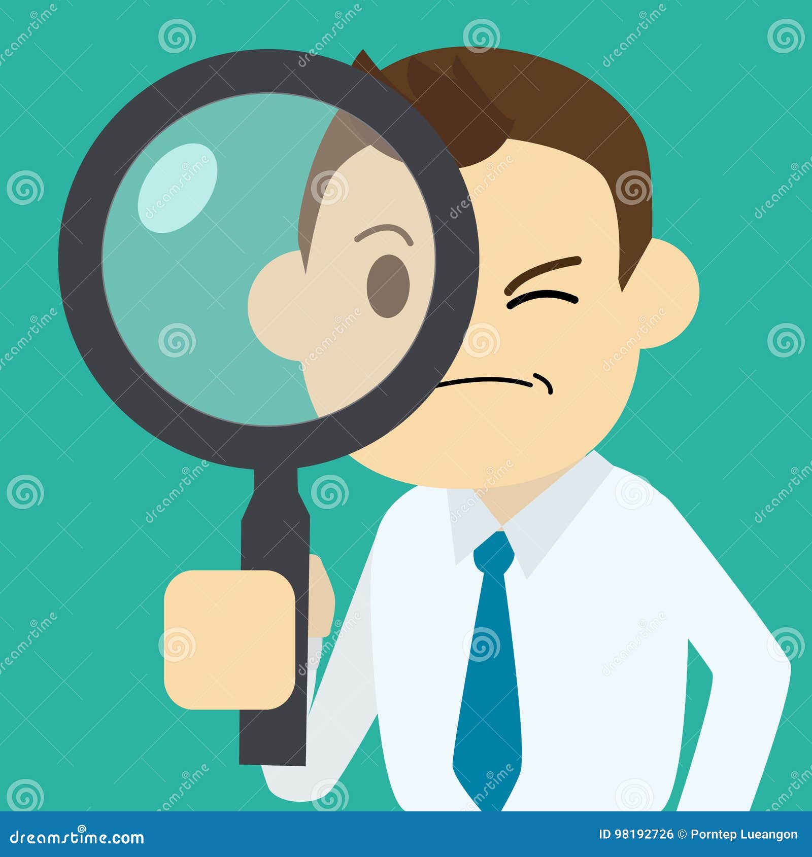 Businessman Finding Job with Magnifier Stock Vector - Illustration of ...