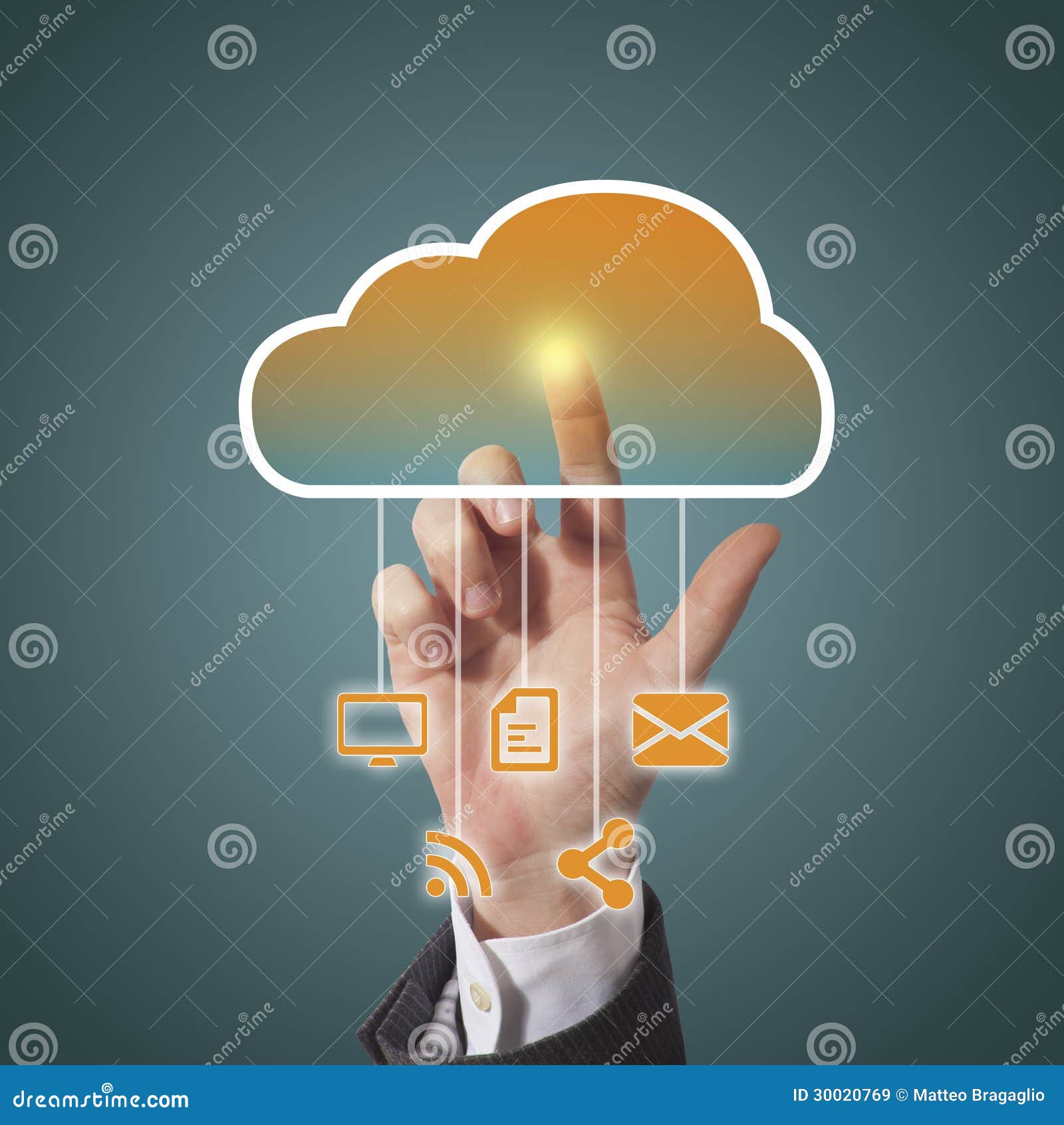 Cloud computing stock illustration. Illustration of holding - 30020769