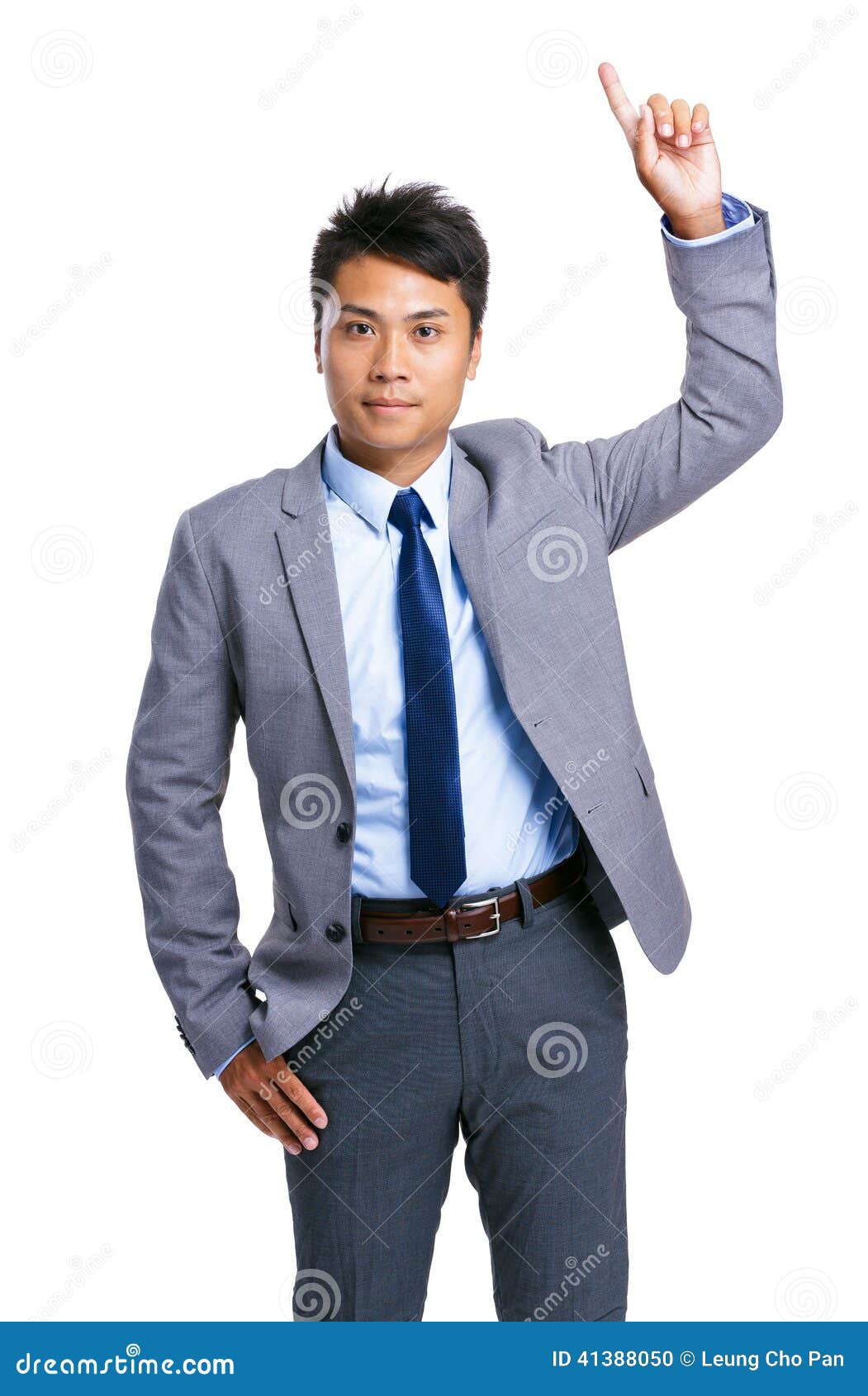 Businessman finger up stock photo. Image of handsome - 41388050