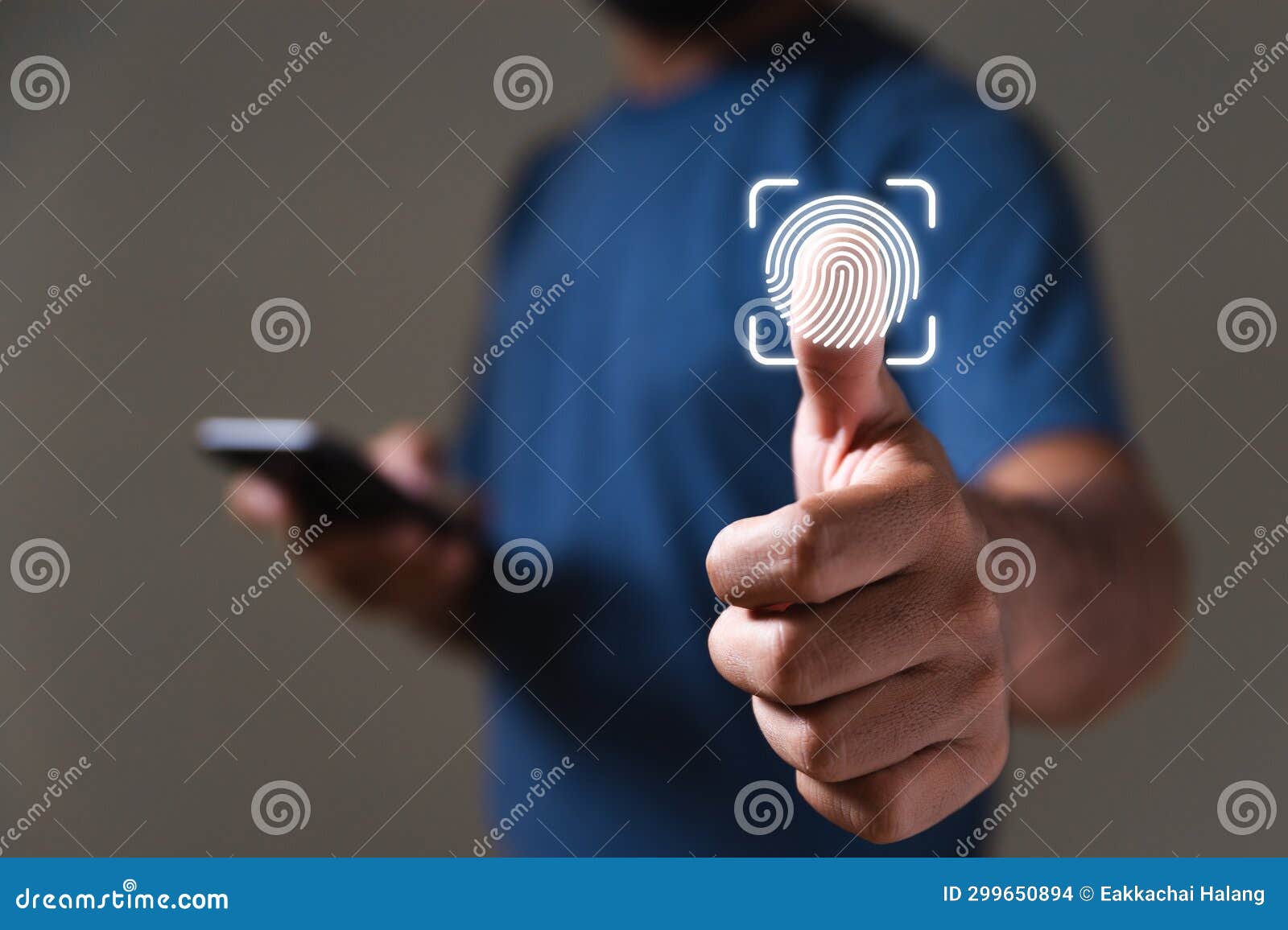 Businessman Fingerprint Digital Scanner. Security Electronic Password ...