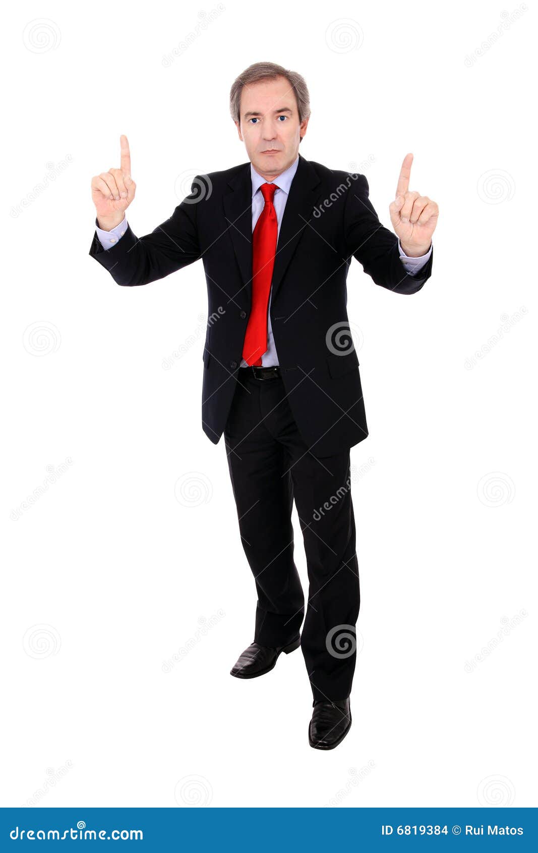 Businessman with Fingers Up Stock Photo - Image of isolated, caucasian ...