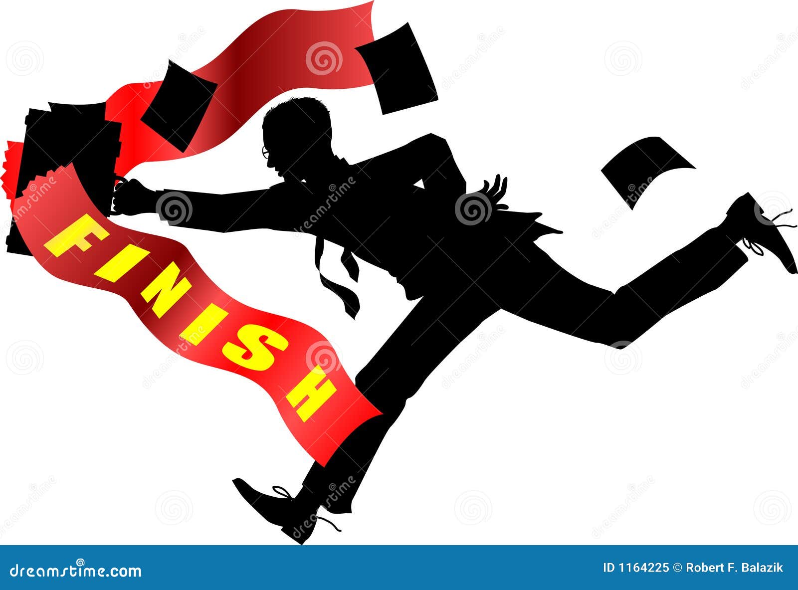 Businessman_finishline stock vector. Illustration of drawing - 1164225