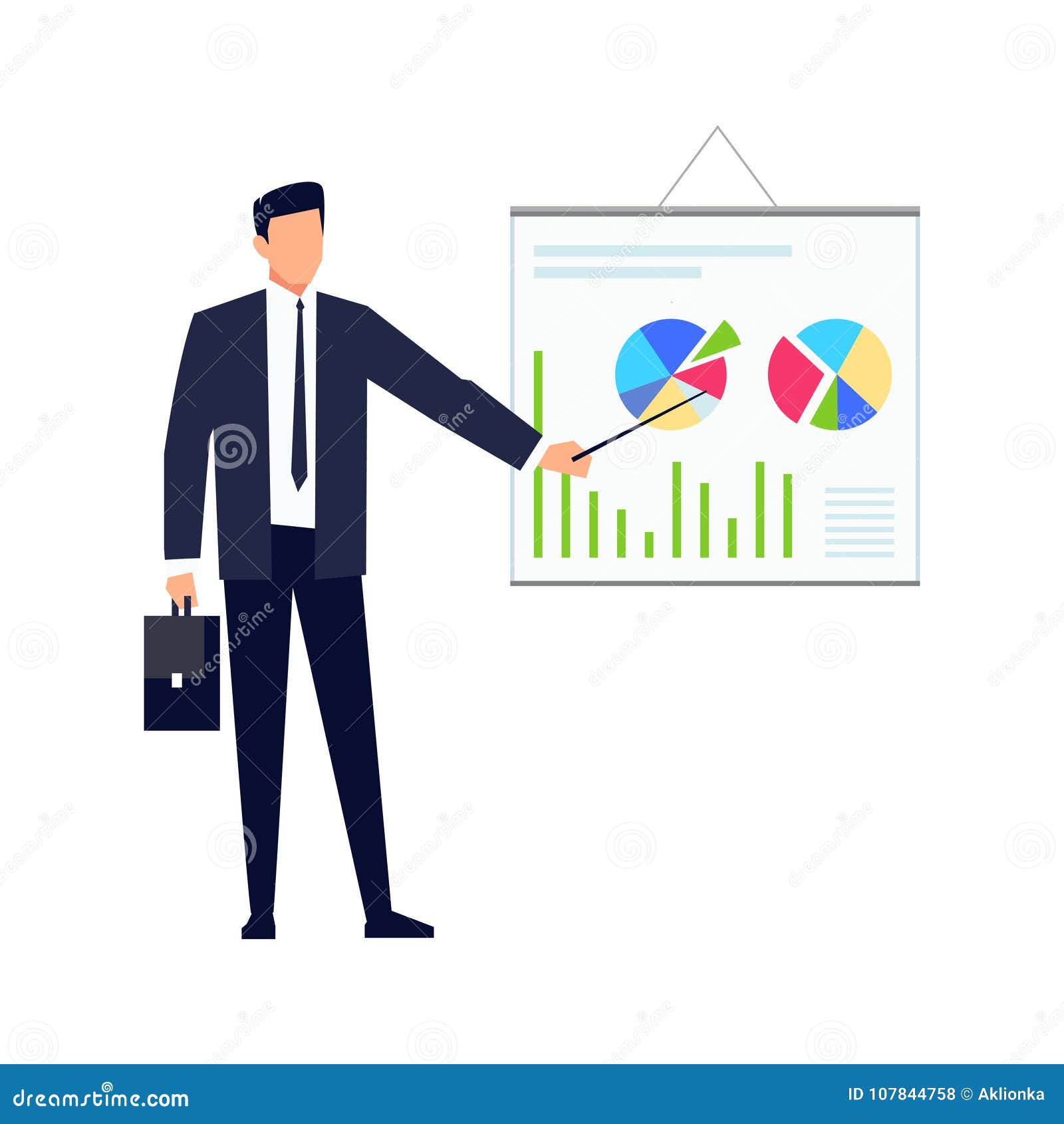 Stand With Charts And Parameters Cartoon Vector | CartoonDealer.com ...