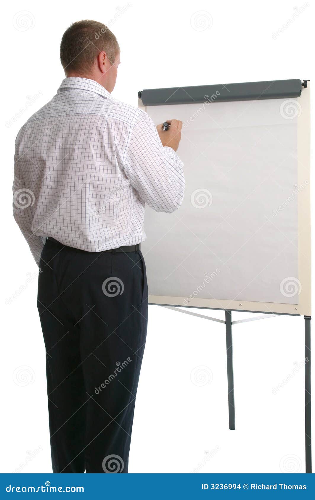 Businessman flip chart. stock photo. Image of standing - 3236994