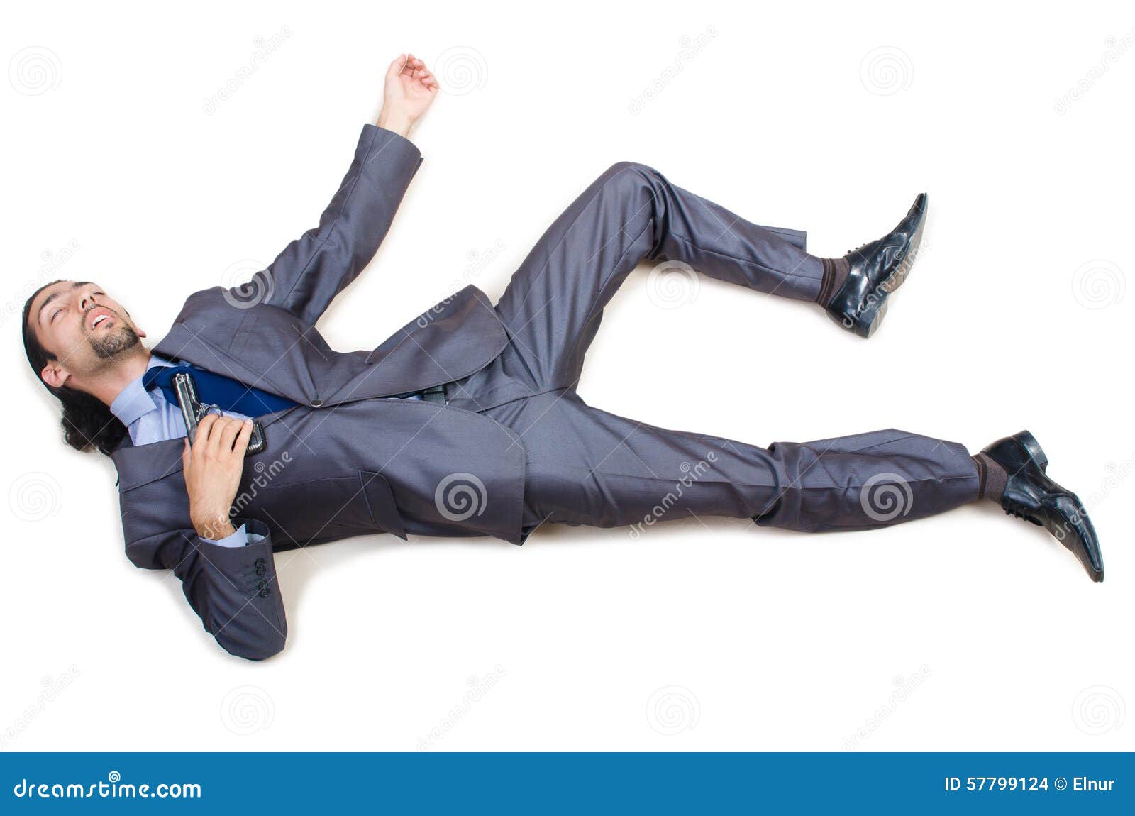 Businessman on the Floor Isolated on White Stock Photo - Image of ...