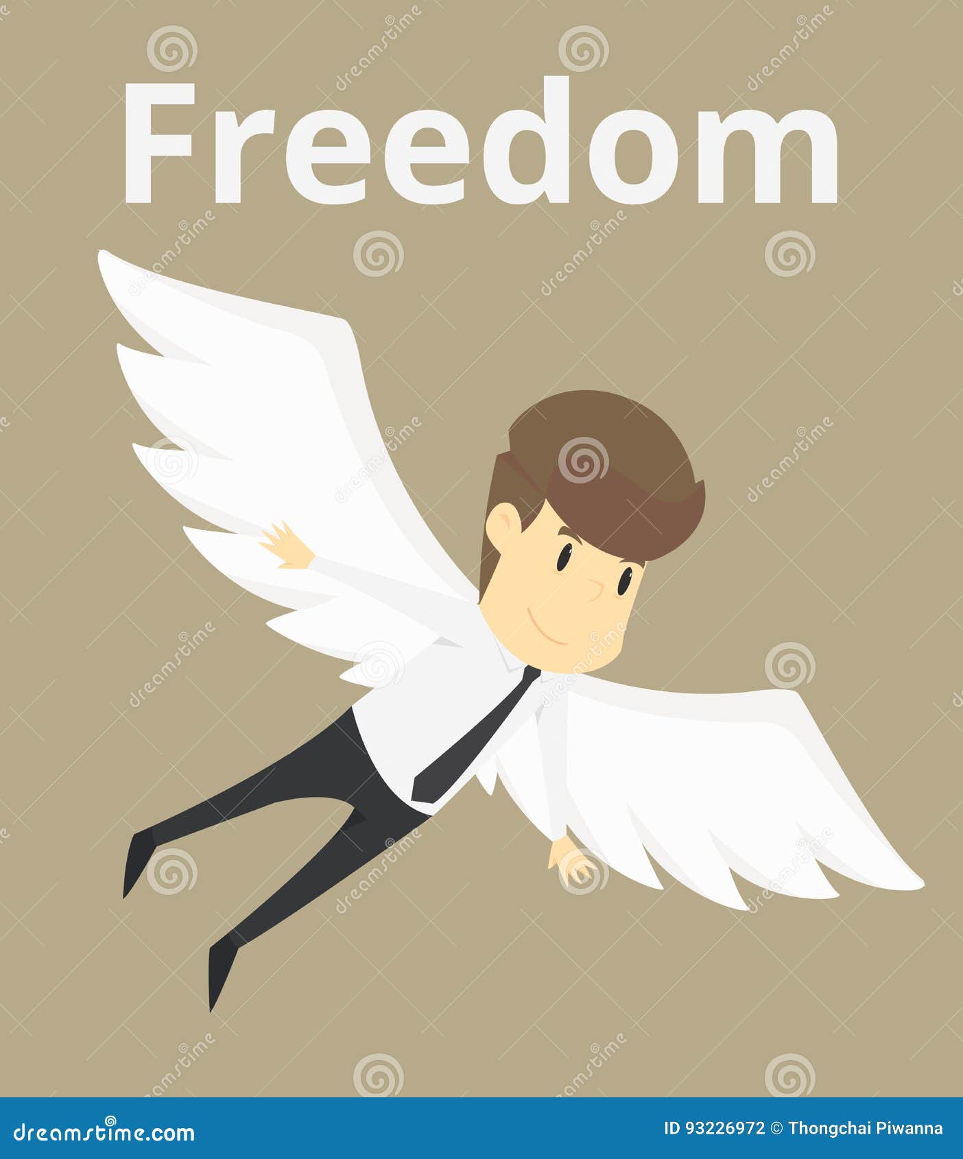 Businessman flying freedom stock vector. Illustration of emotion - 93226972