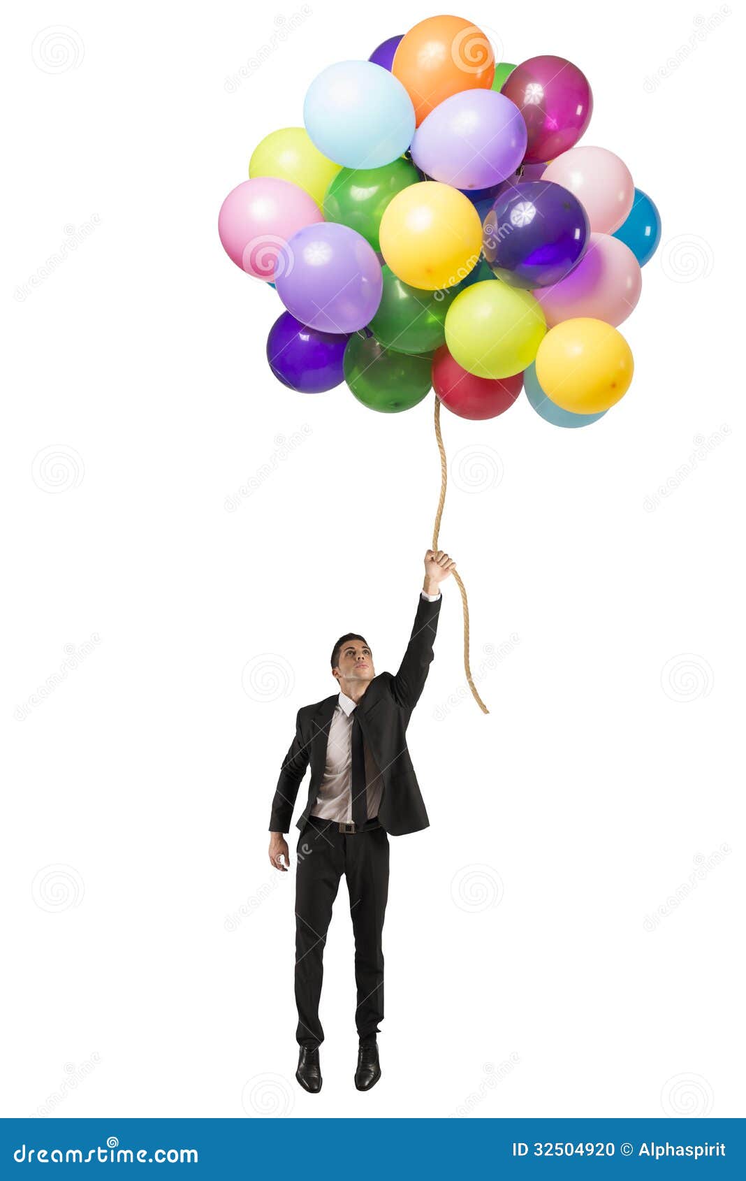 Businessman flying high stock photo. Image of motivated - 32504920