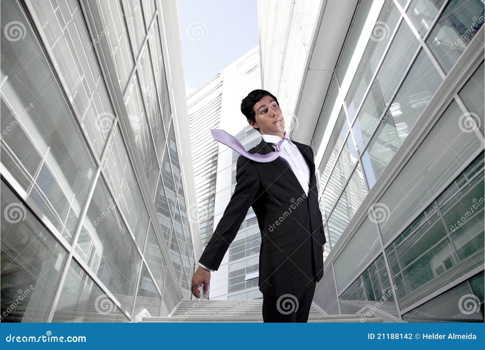 Businessman with a Flying Necktie Stock Photo - Image of business ...