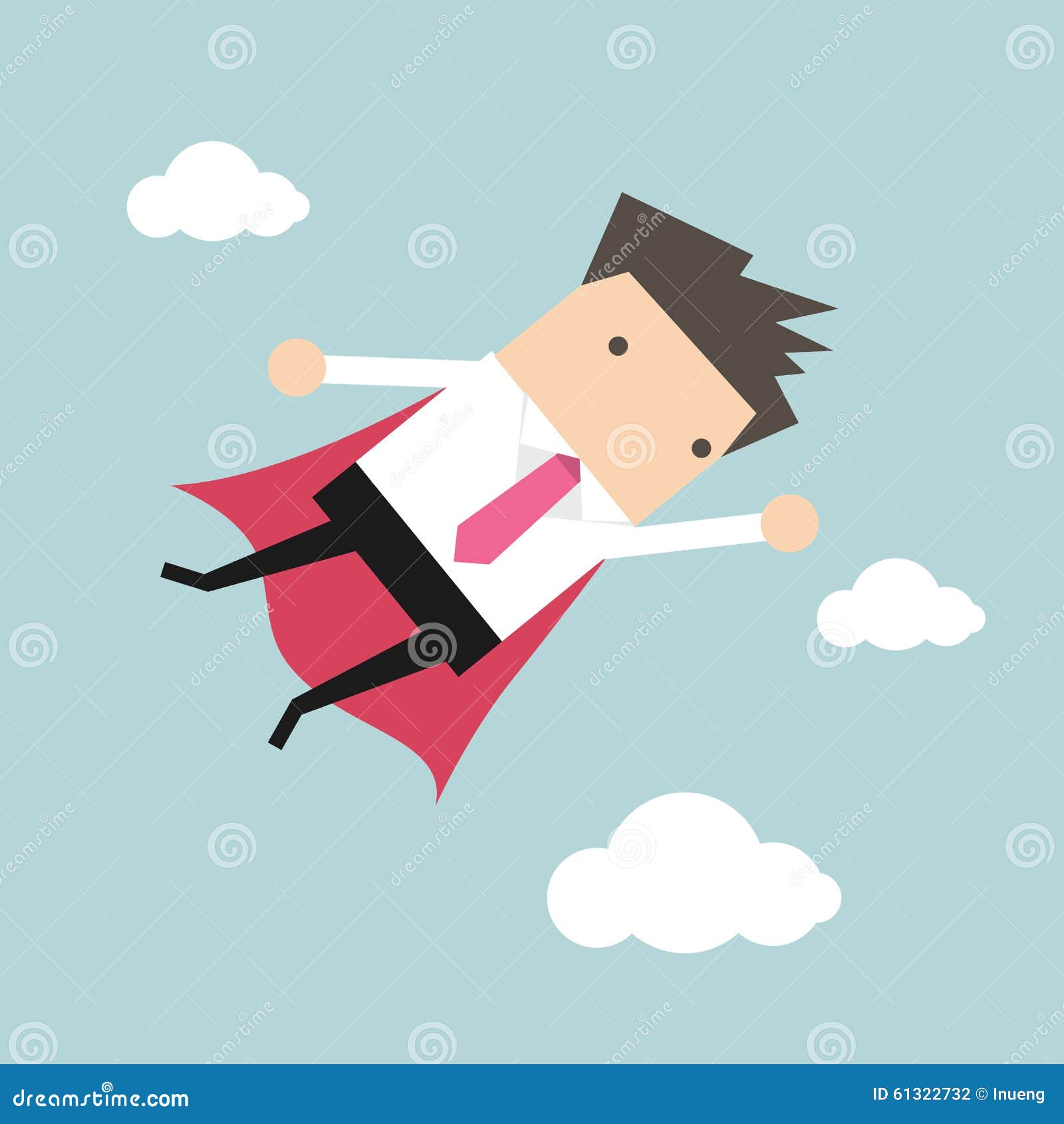 Businessman flying in sky stock vector. Illustration of business - 61322732