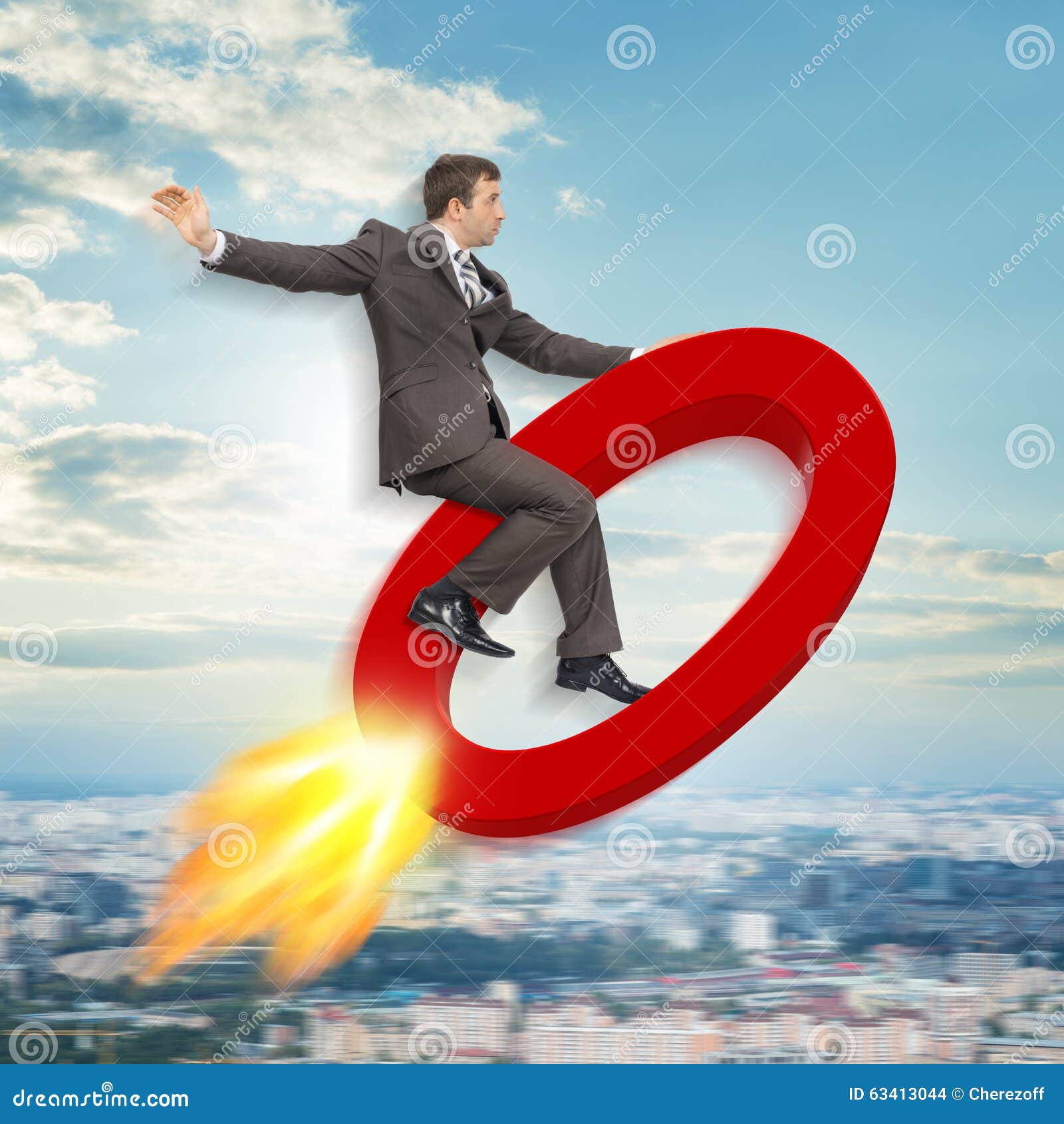 Businessman Flying on Zero Sign Stock Photo - Image of invest, currency ...