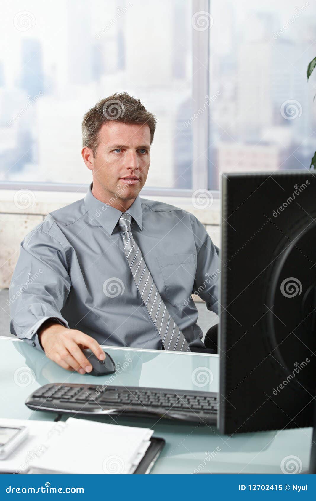 Businessman Focusing on Work Stock Image - Image of busy, business ...