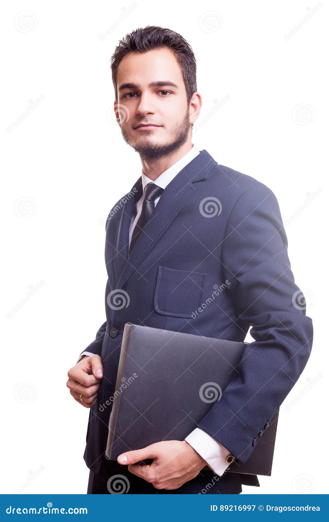 Businessman with a Folder in Hands Stock Image - Image of smile ...