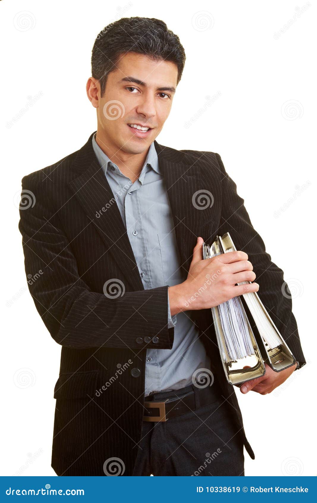 Businessman with folders stock image. Image of happy - 10338619